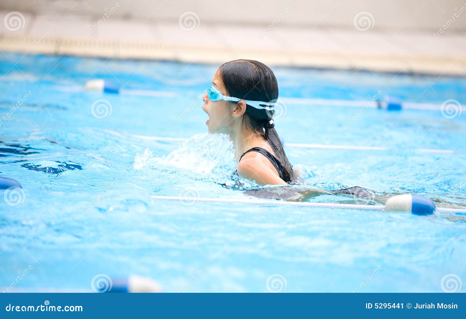Girl in a School Swimming Comp Stock Image - Image of positive, race ...