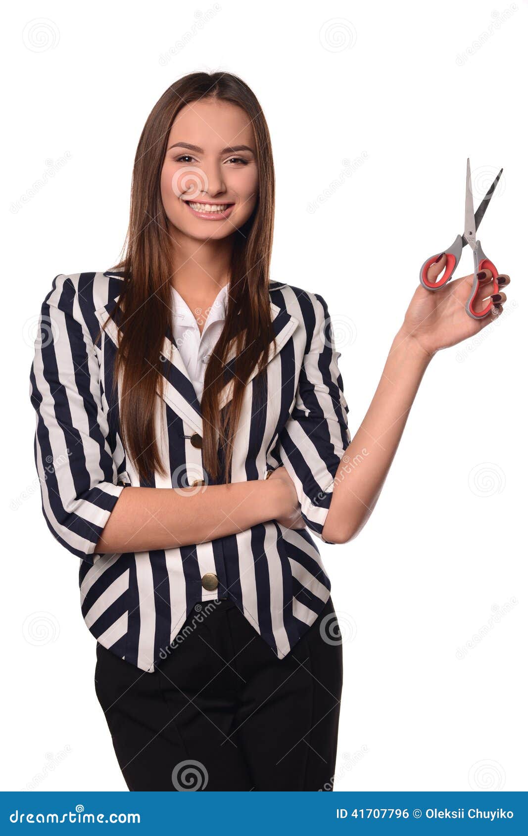 Girl with scissor stock photo. Image of girl, manager - 41707796