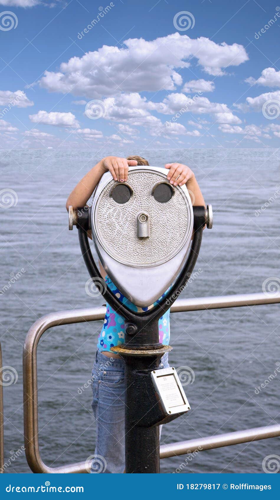 Girl with scope stock image. Image of eyes, distance - 18279817