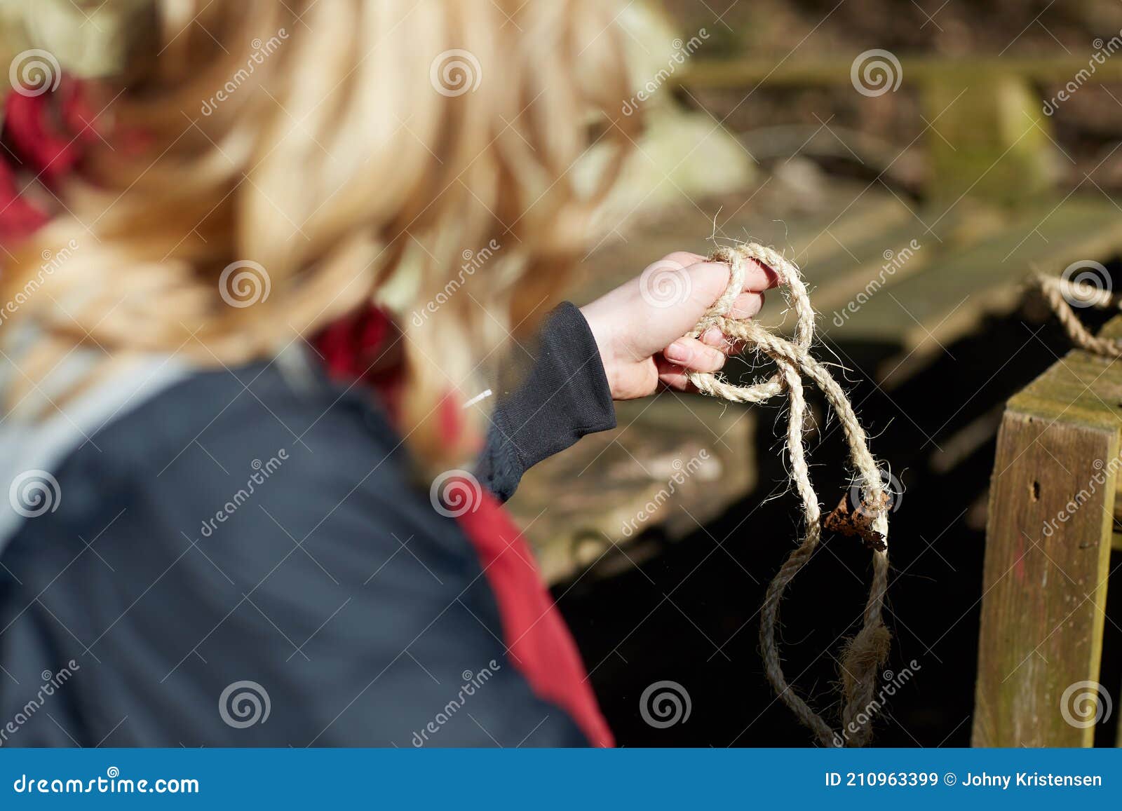 Girl Scouts Tying a Knot Outdoors Stock Image - Image of hiking, scout ...