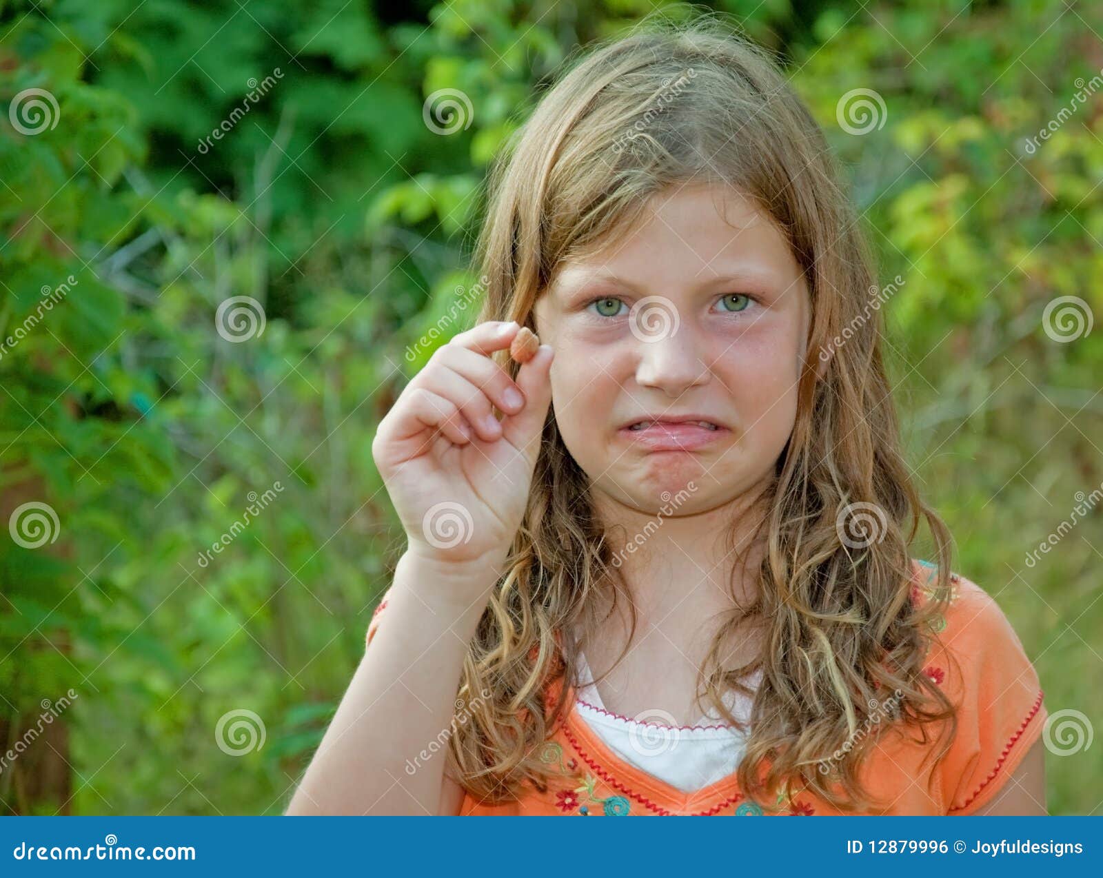 Girl Scowling at Rotton Raspberry Stock Photo - Image of raspberry ...