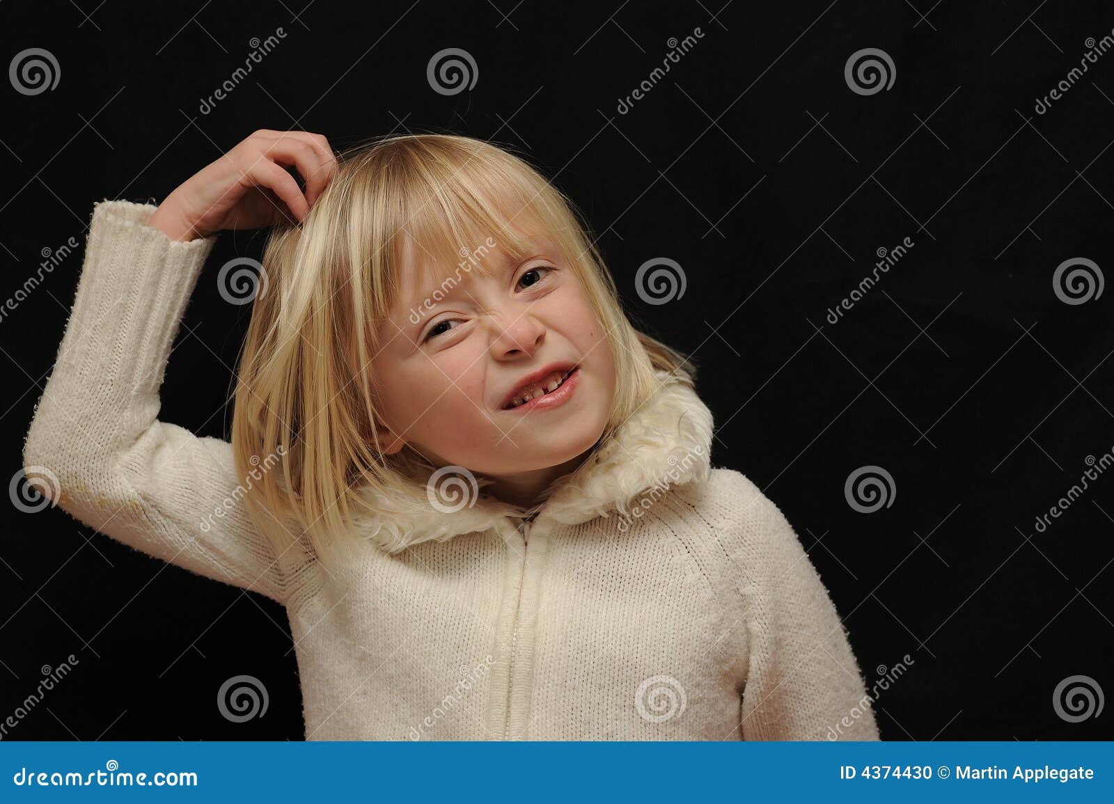 Girl scratching head stock photo. Image of thoughtful - 4374430