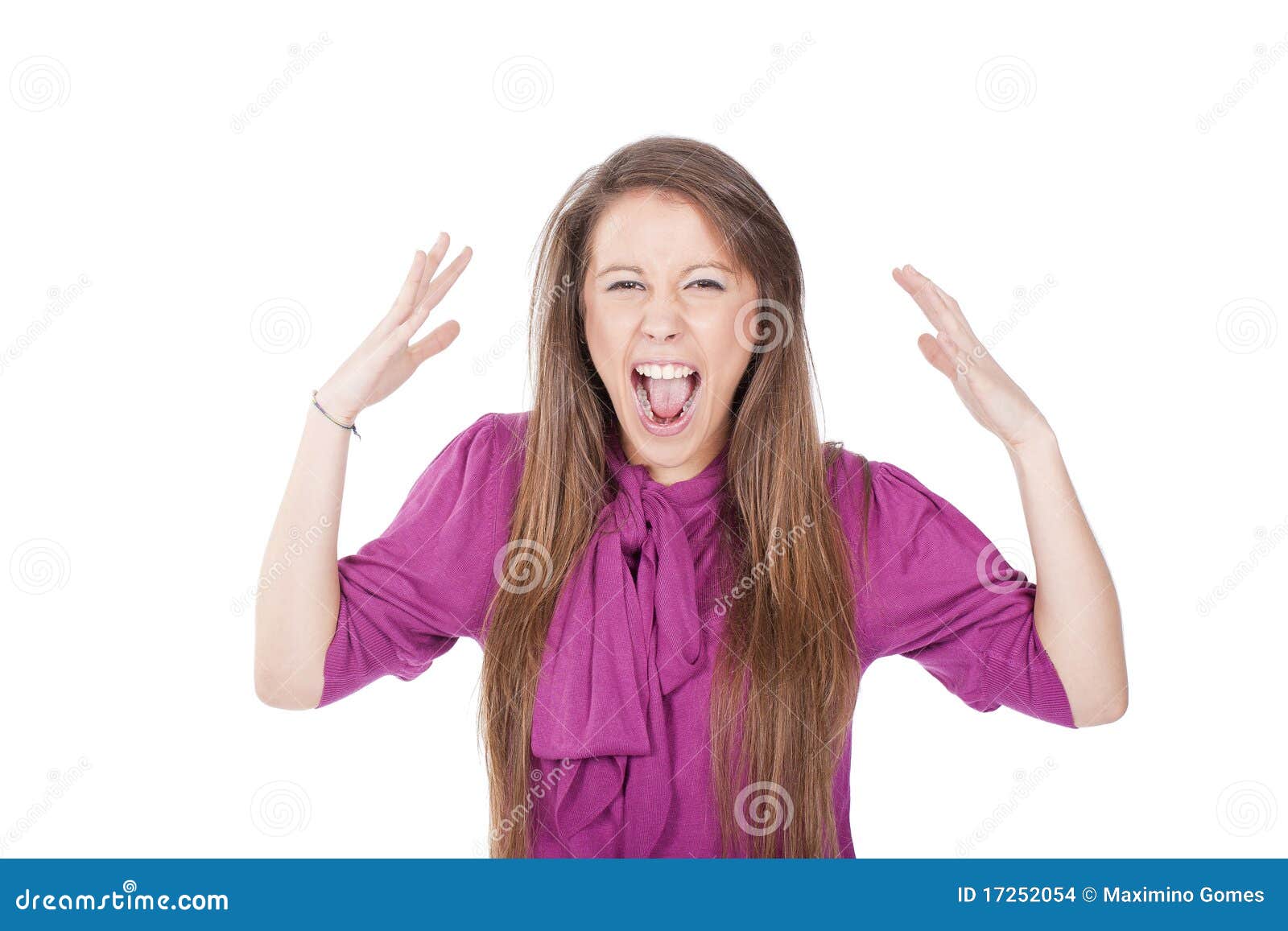 Girl screaming stock photo. Image of alone, look, caucasian - 17252054