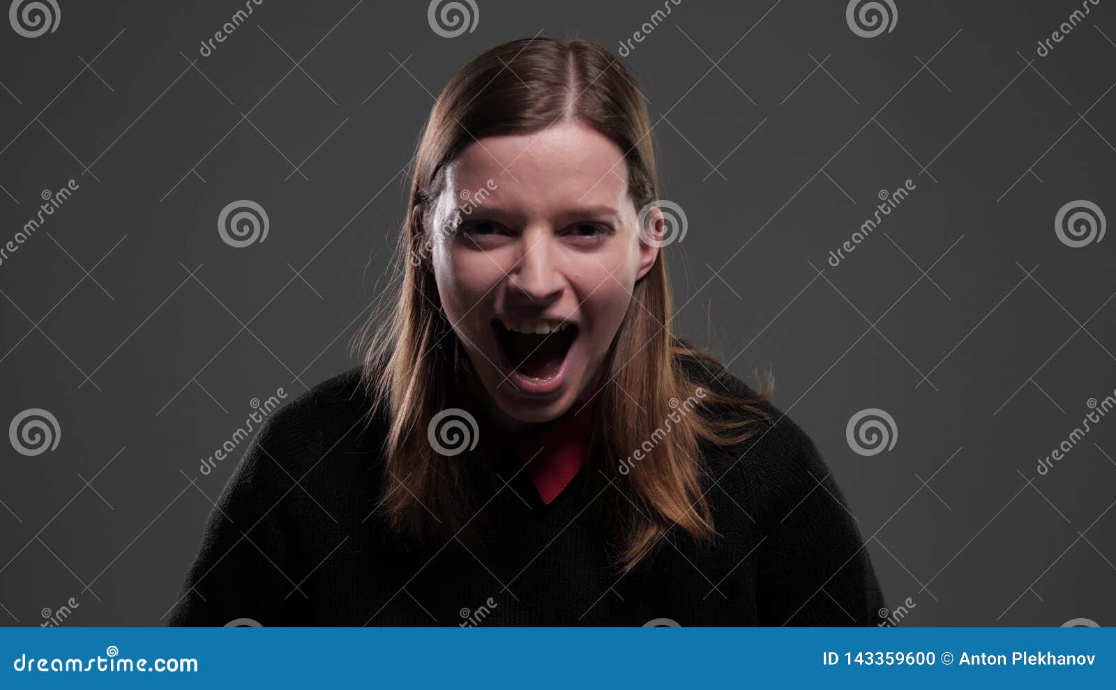 Girl Screaming in the Studio Stock Footage - Video of blouse, angry ...