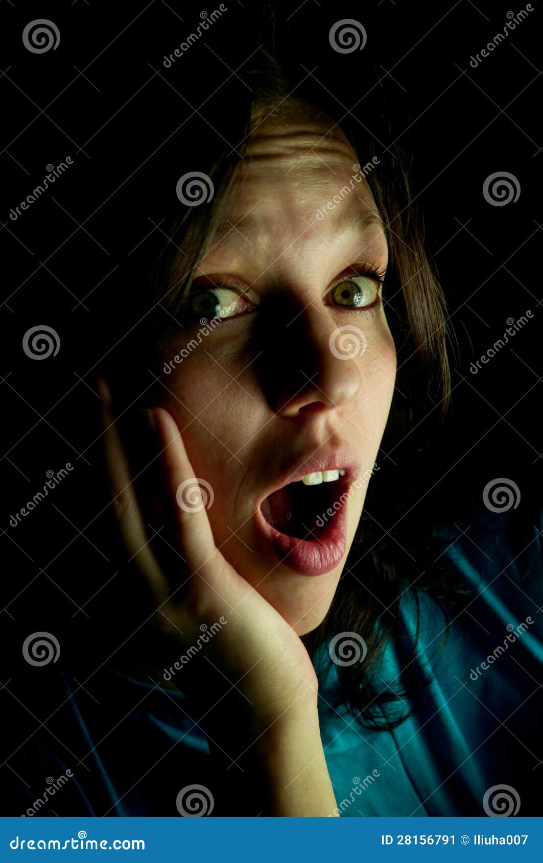 Girl screams in fright stock image. Image of afraid, facial - 28156791