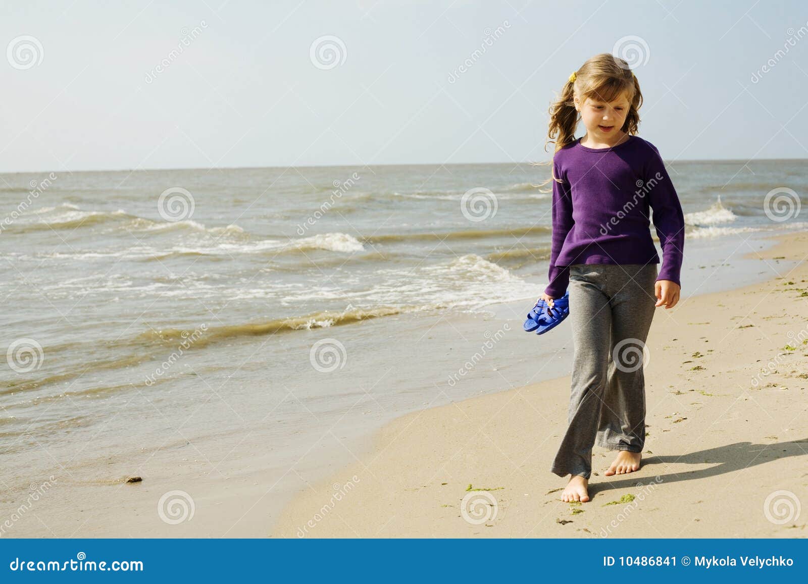 Girl and sea stock image. Image of nature, childhood - 10486841