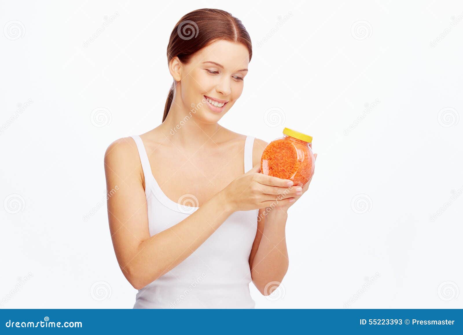 Girl with sea salt stock image. Image of toiletries, caucasian - 55223393