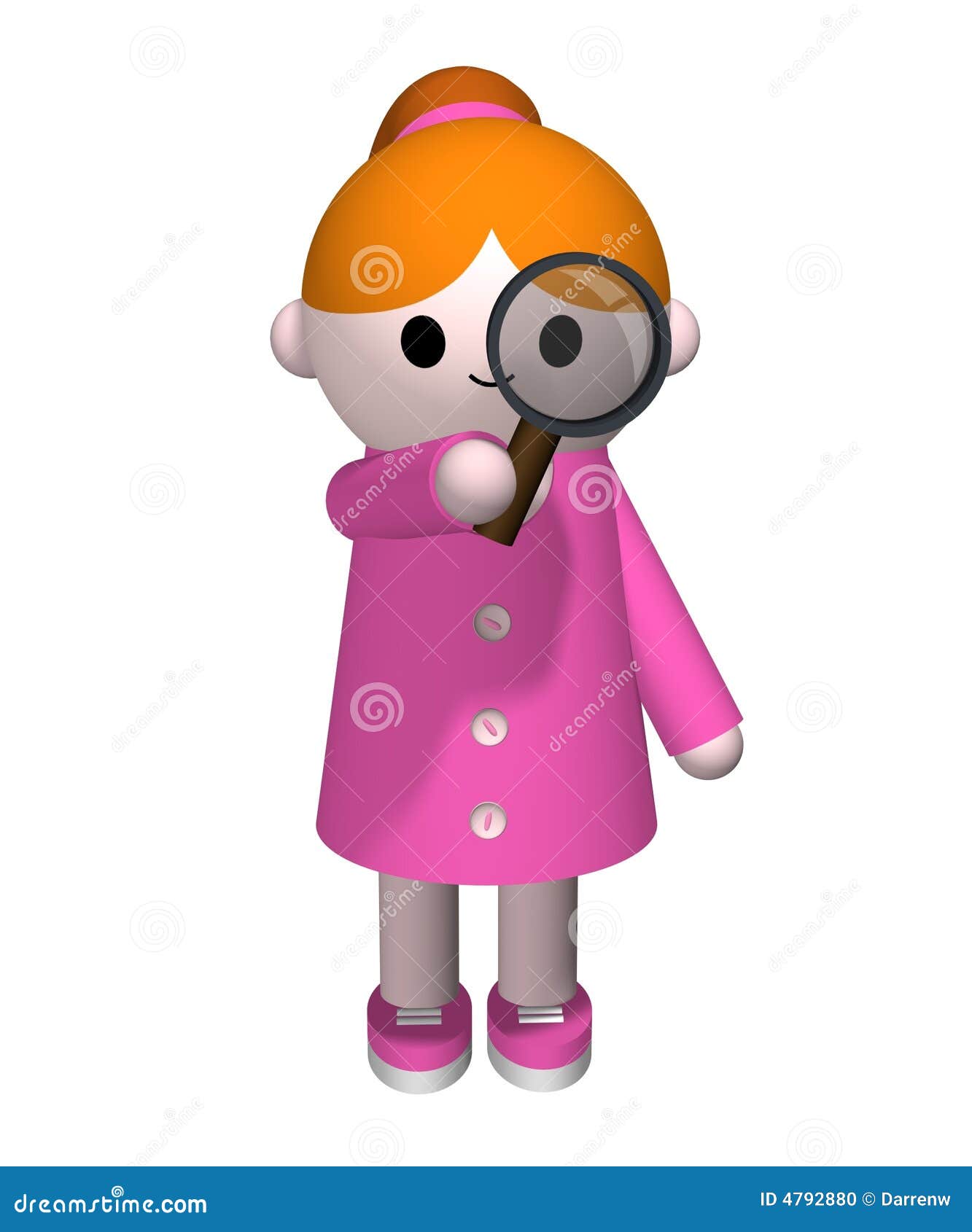 Girl searching stock illustration. Illustration of enlarge - 4792880