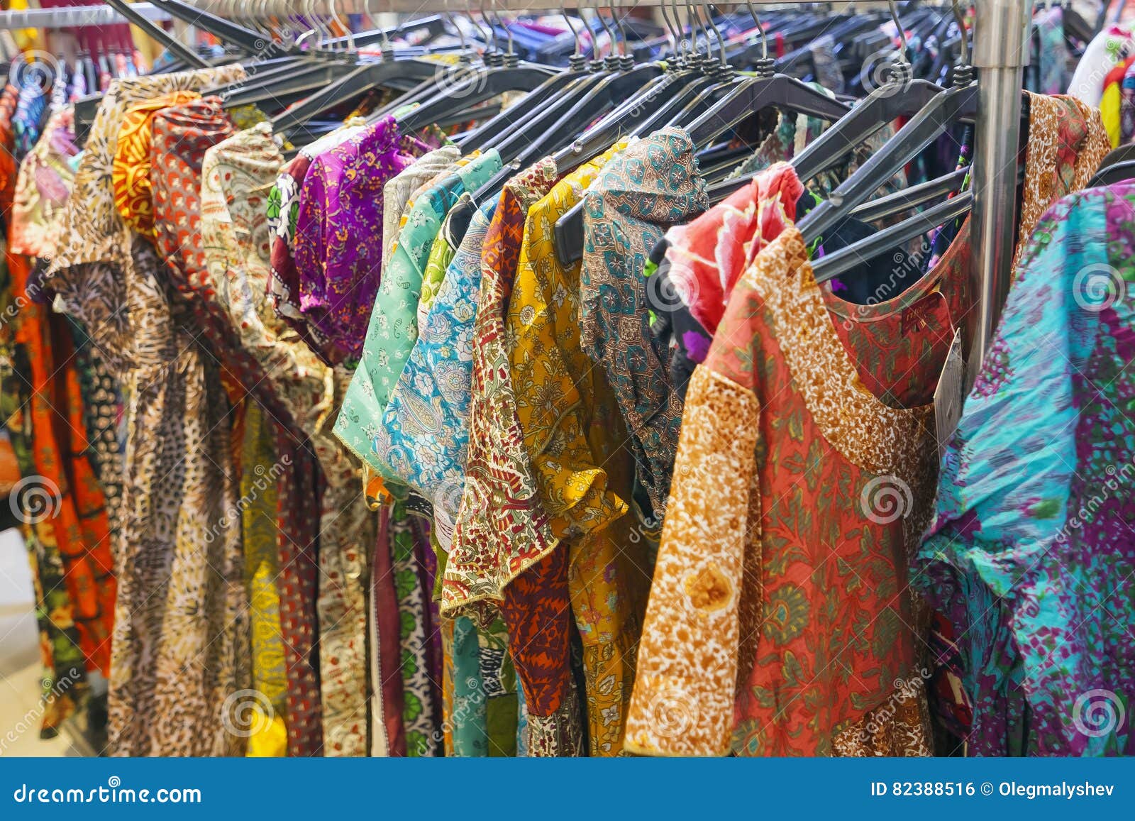 Girl Selection of Clothing in the Indian Store Stock Photo - Image of ...
