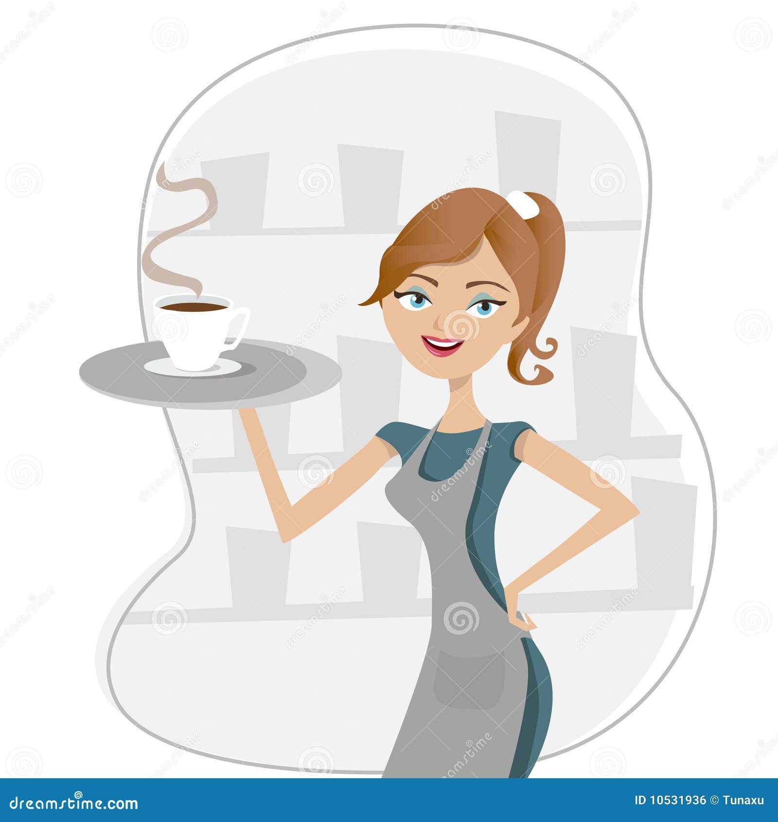 Girl Serving Coffee Stock Illustrations – 270 Girl Serving Coffee Stock ...
