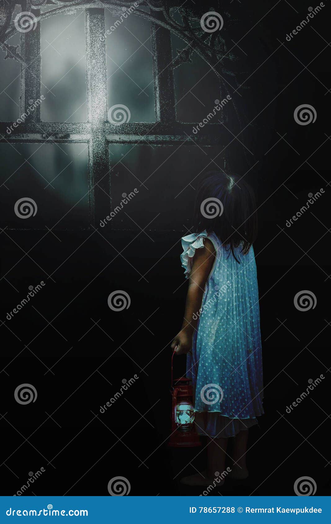 Girl with the Shadow Demons Outside. Stock Photo - Image of caucasian ...