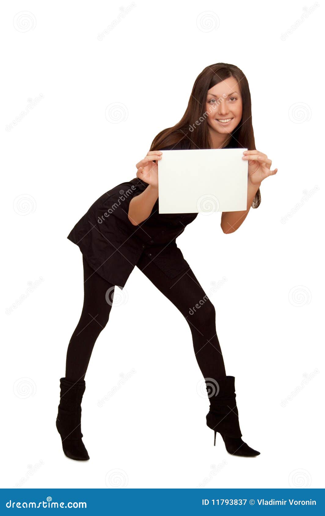 The Girl with a Sheet of Paper Stock Image - Image of female, pretty ...