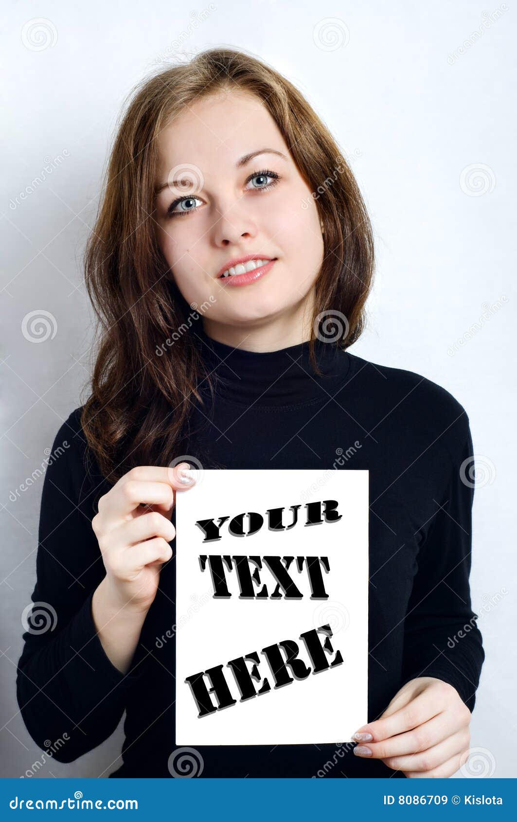 Girl and a Sheet of White Paper Stock Image - Image of white, girl: 8086709