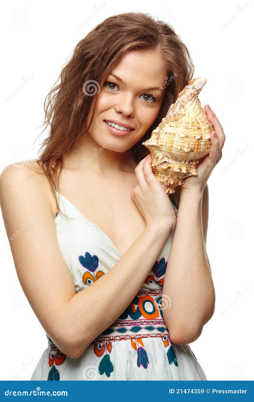 Girl with shell stock image. Image of gorgeous, adult - 21474359