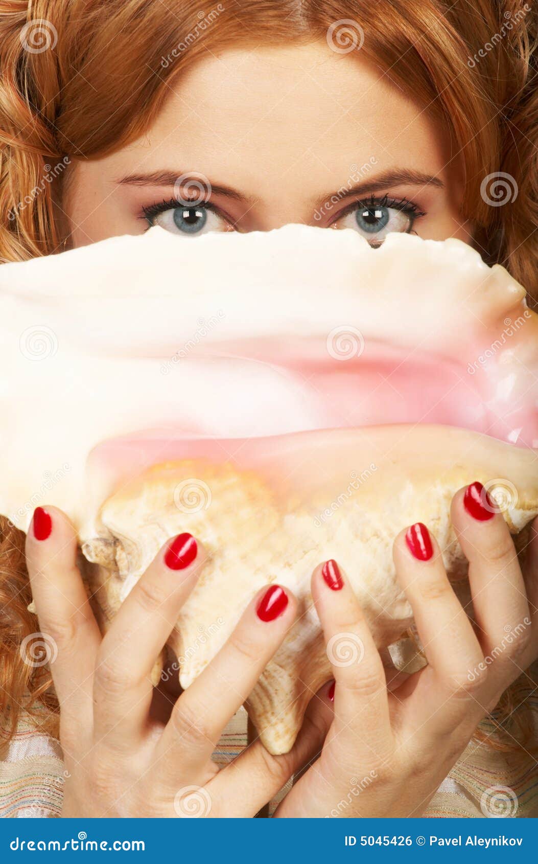 Girl and shell stock photo. Image of people, human, eyes - 5045426