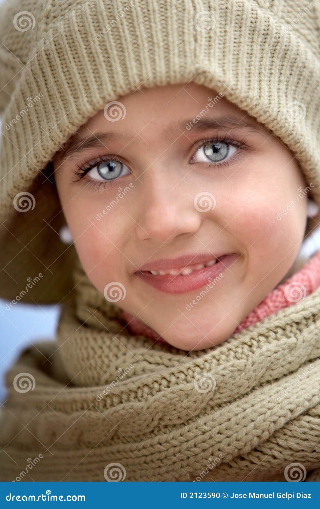 Girl Sheltered for the Cold Stock Photo - Image of innocent, girls: 2123590