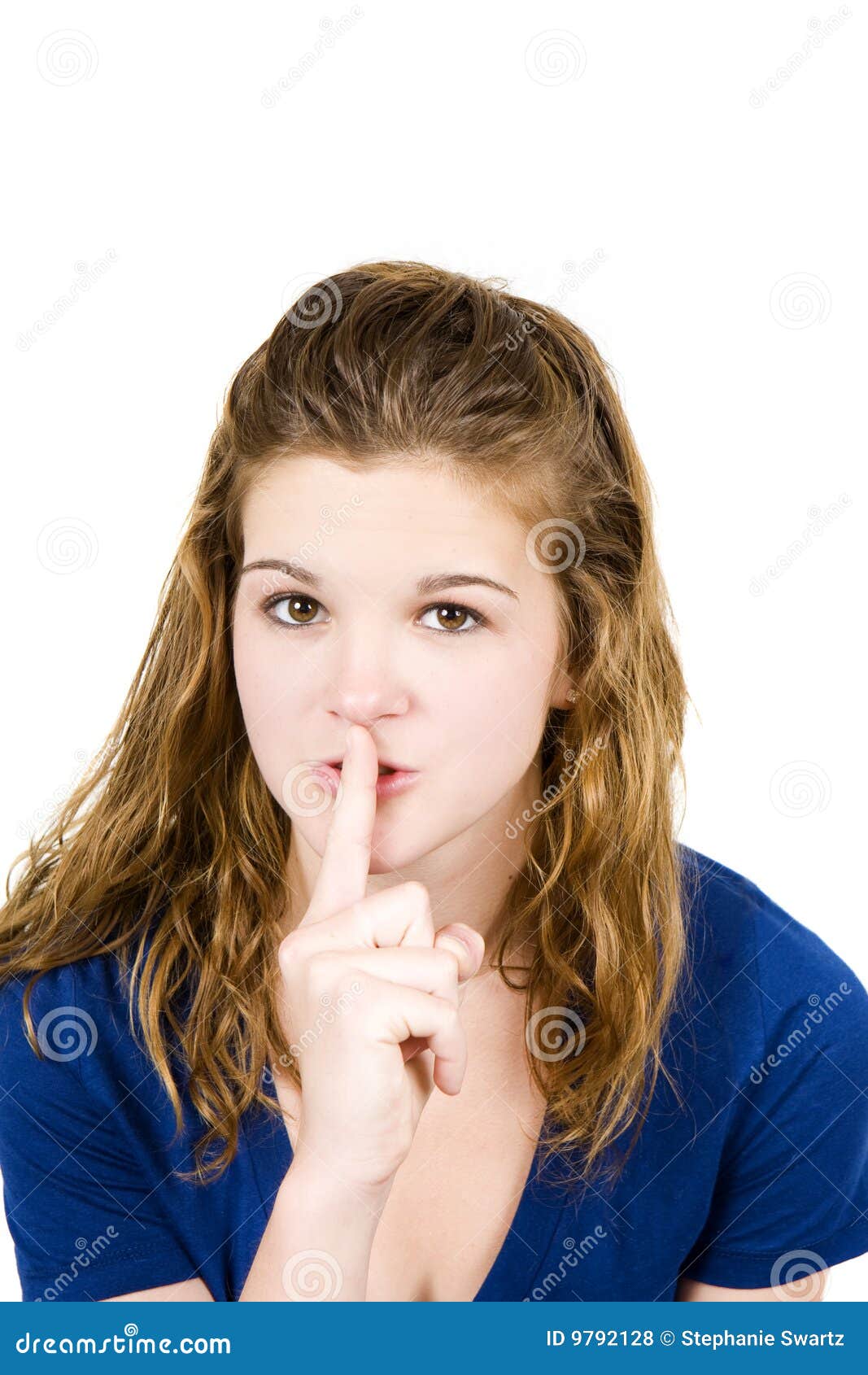 Girl shhh stock photo. Image of eyes, brunette, person - 9792128
