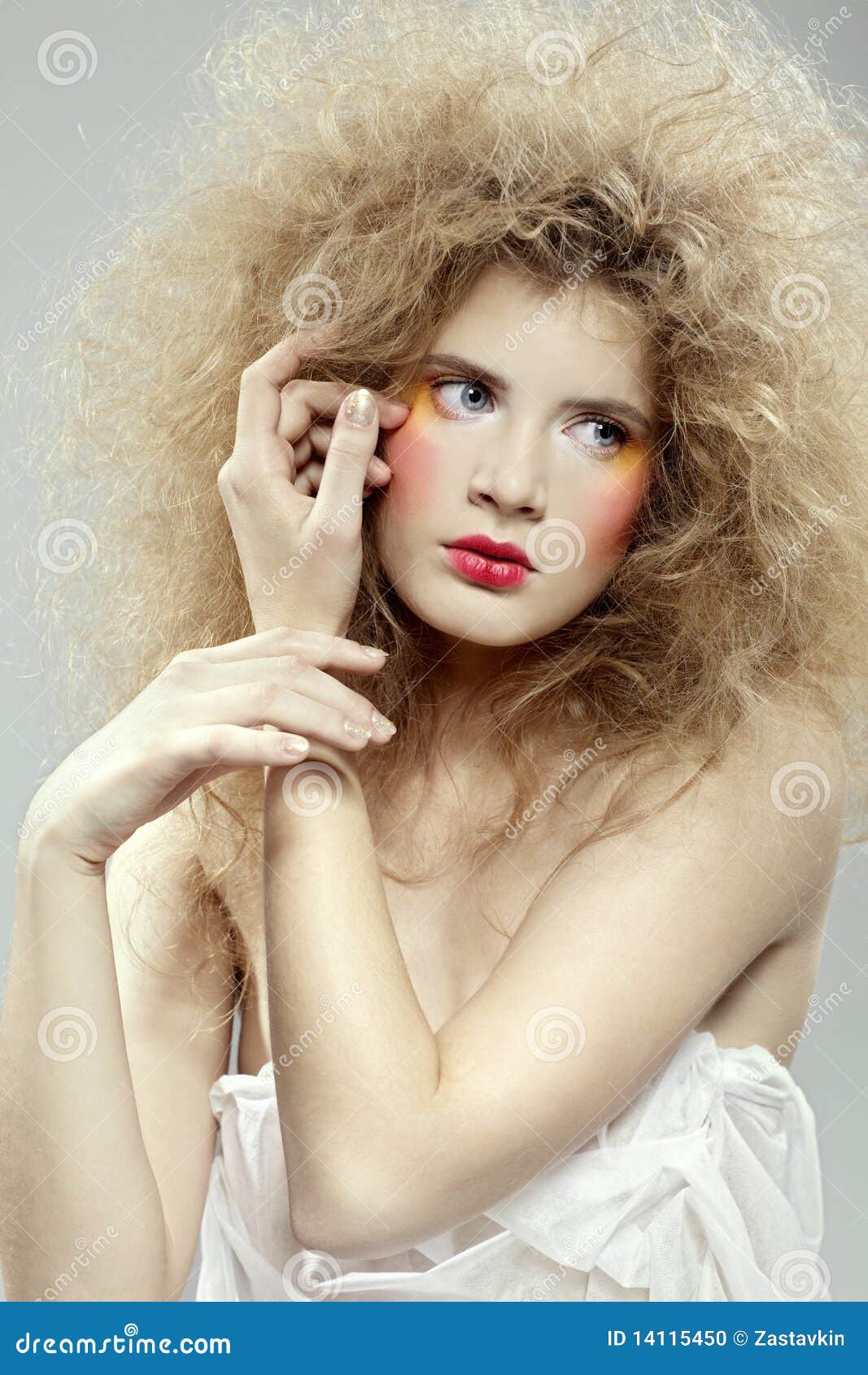 Girl with shock hair-do stock photo. Image of lady, material - 14115450
