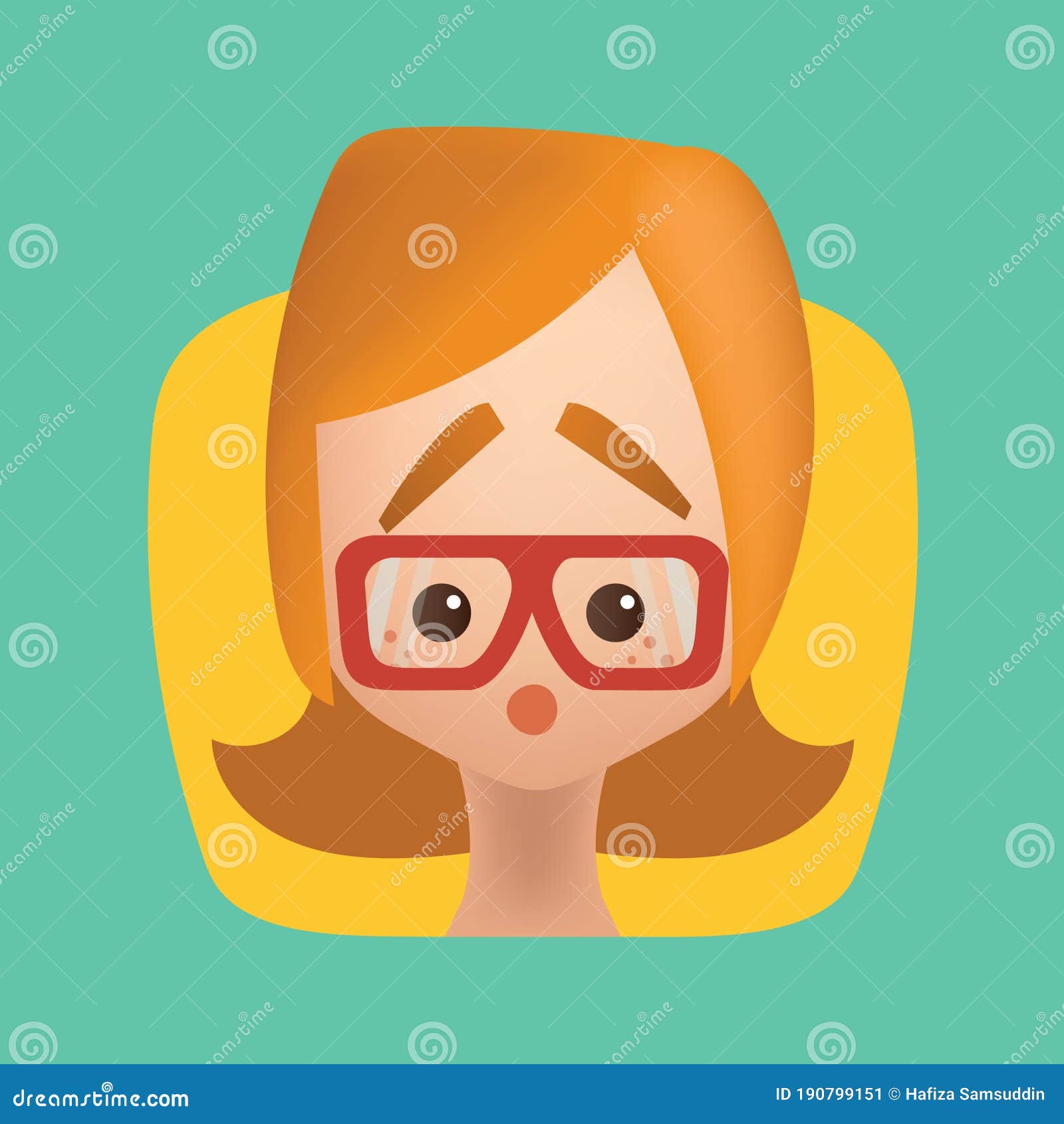 Girl Shocked Sticker For Messenger, Label Icon Colorful Logo Cartoon ...