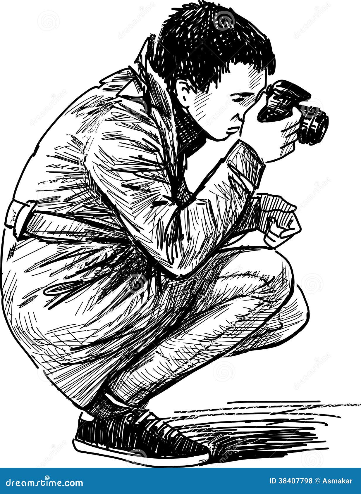 Girl shooting stock vector. Illustration of drawn, hand - 38407798