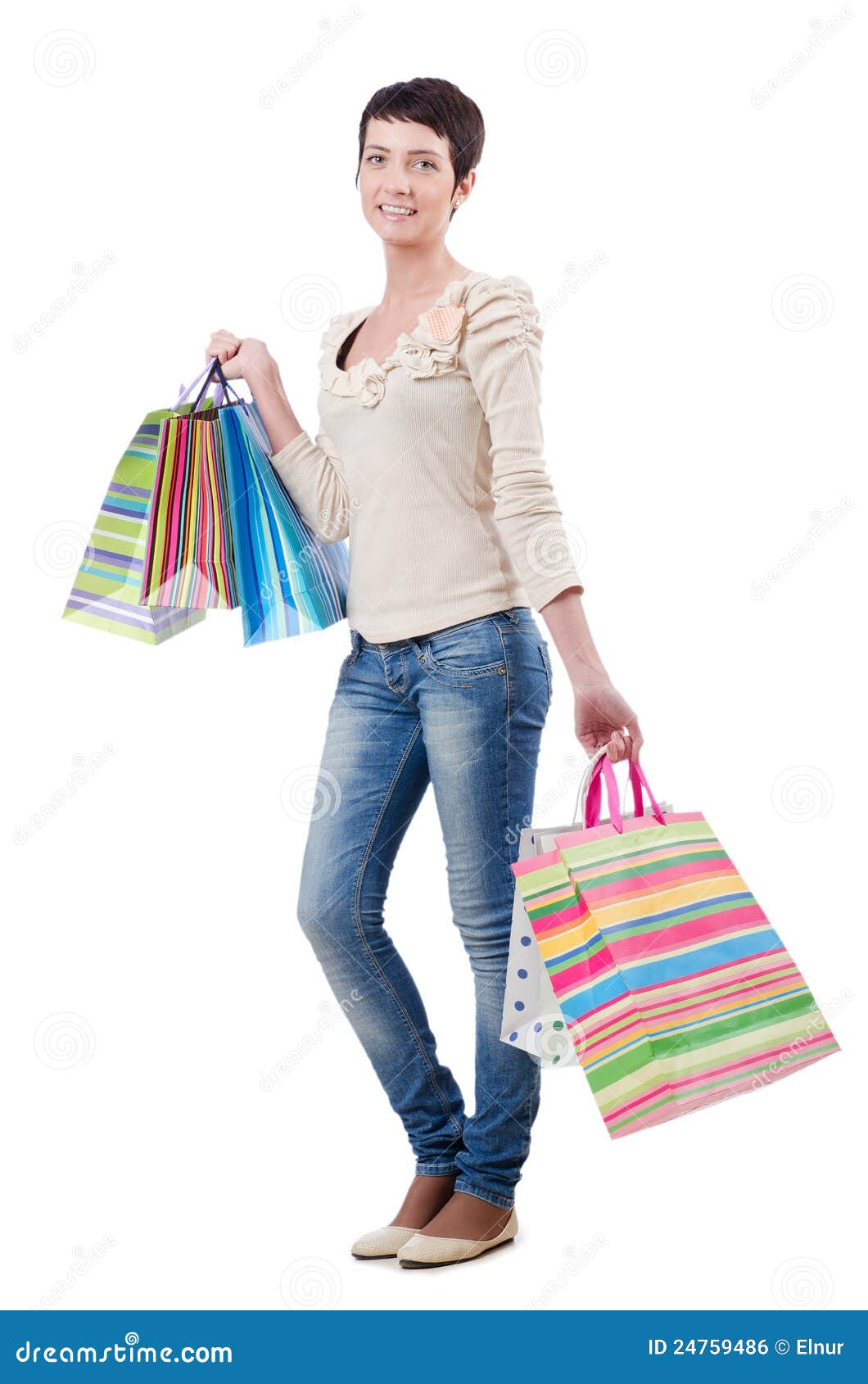 Girl after the shopping stock photo. Image of adult, christmas - 24759486