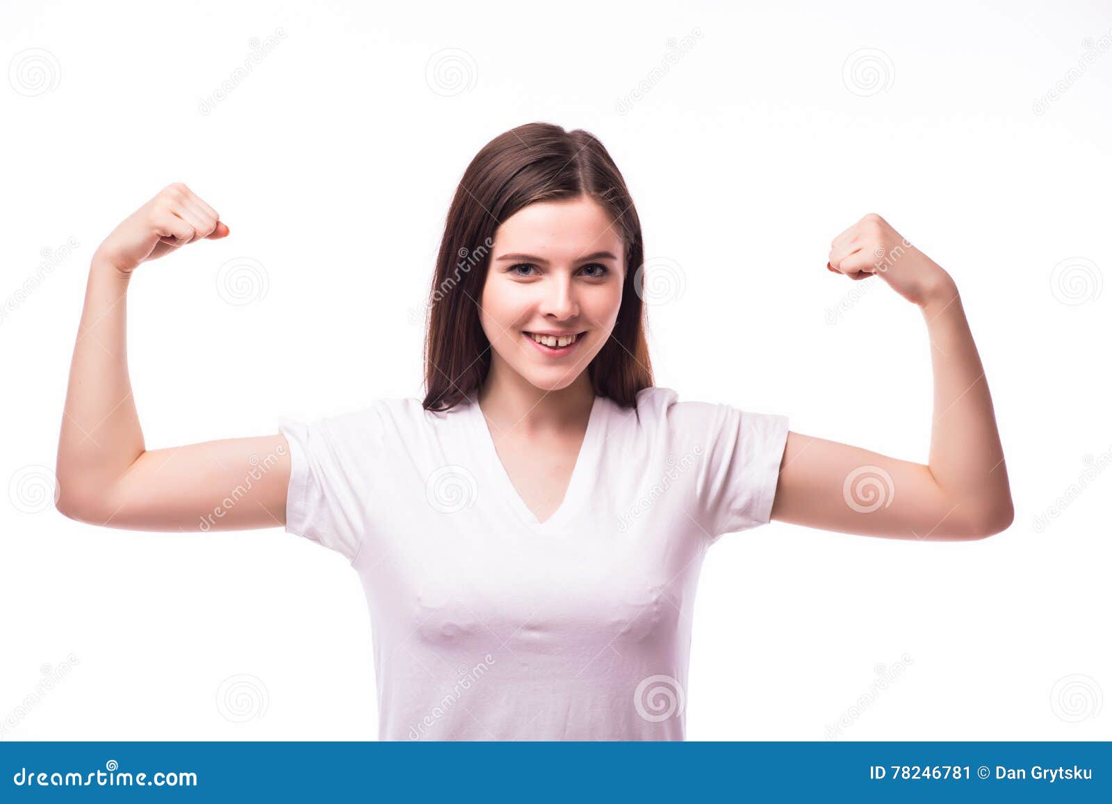 Girl show power stock image. Image of gesture, gest, solution - 78246781