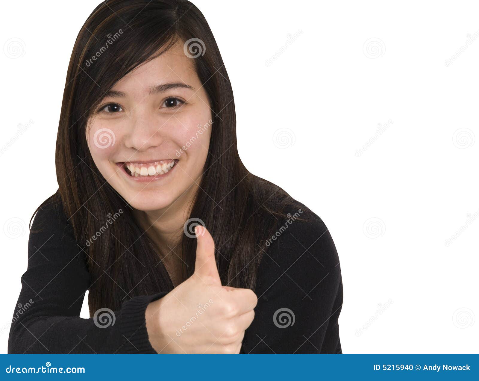 Girl show thumbs up stock photo. Image of sign, camera - 5215940