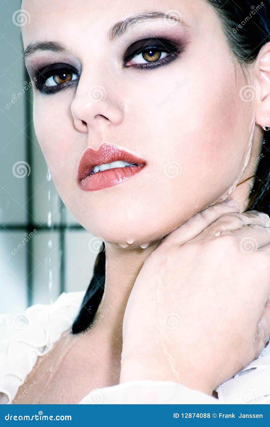 Girl in shower stock photo. Image of woman, bath, wetlook - 12874088