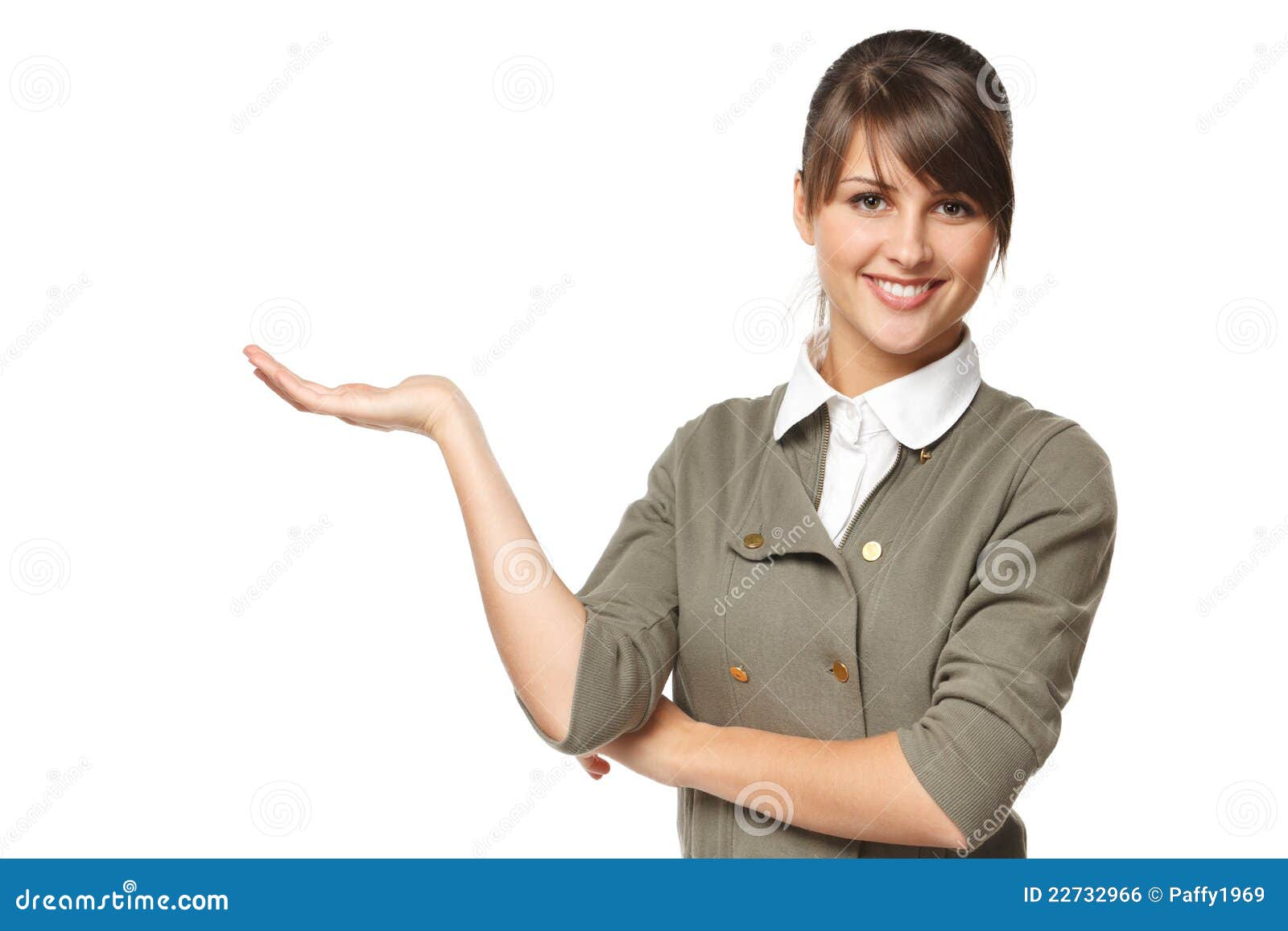 Girl showing copy space stock photo. Image of close, casual - 22732966