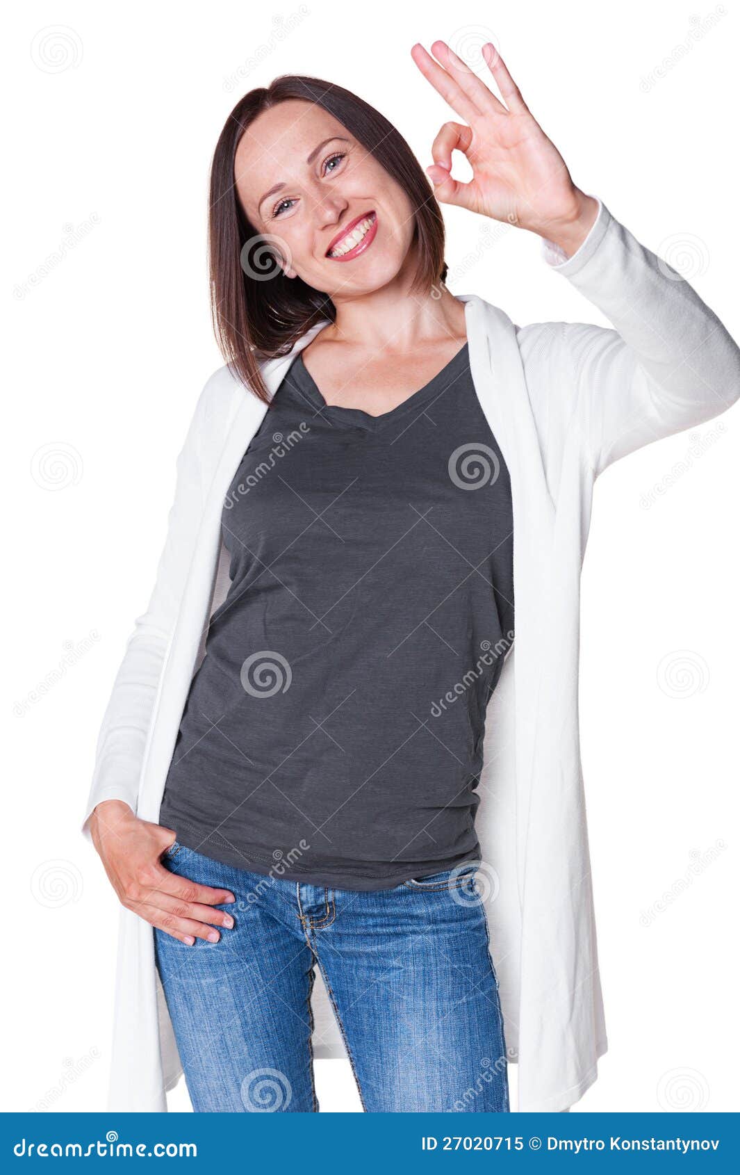 Girl showing the ok sing stock image. Image of okay, smile - 27020715