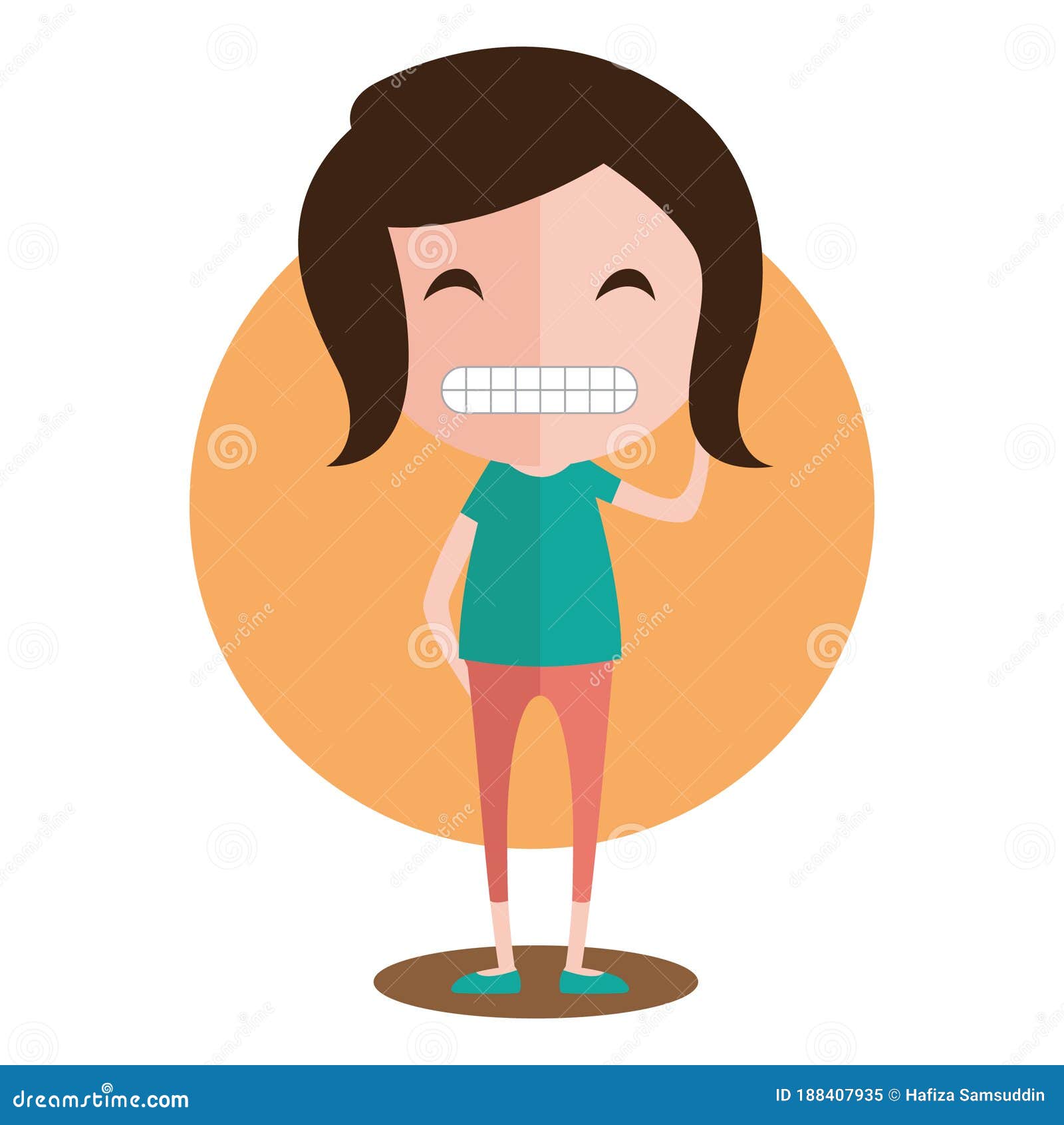 Girl Showing Teeth. Vector Illustration Decorative Design Stock Vector ...