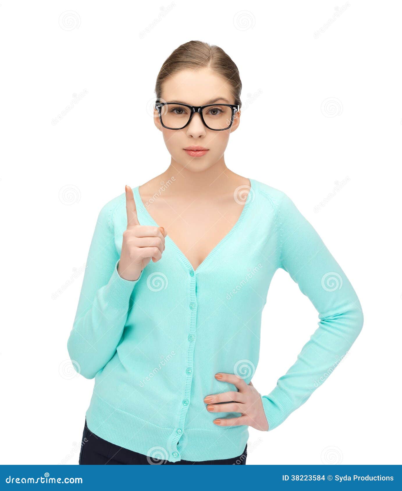 Warning Gesture Disturbed Woman Shock Discovery Stock Image ...