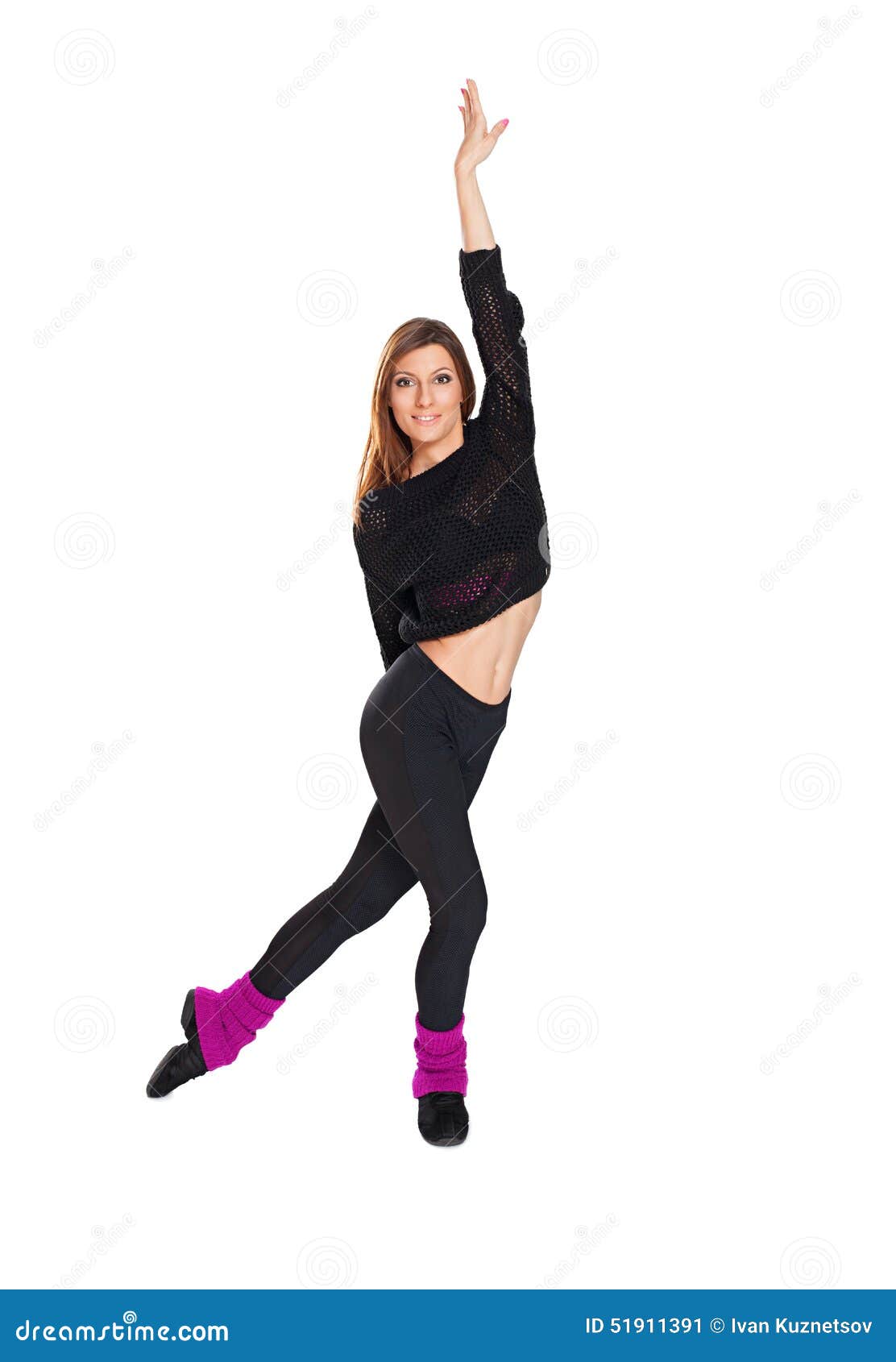 Girl Shows a Dance Movement Stock Image - Image of exercise, dance ...