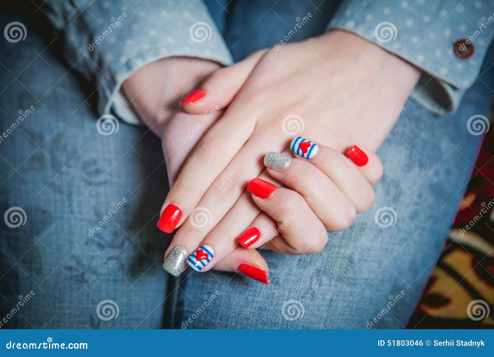 Girl Shows Stylish Manicure Stock Photo - Image of gentle, nori: 51803046