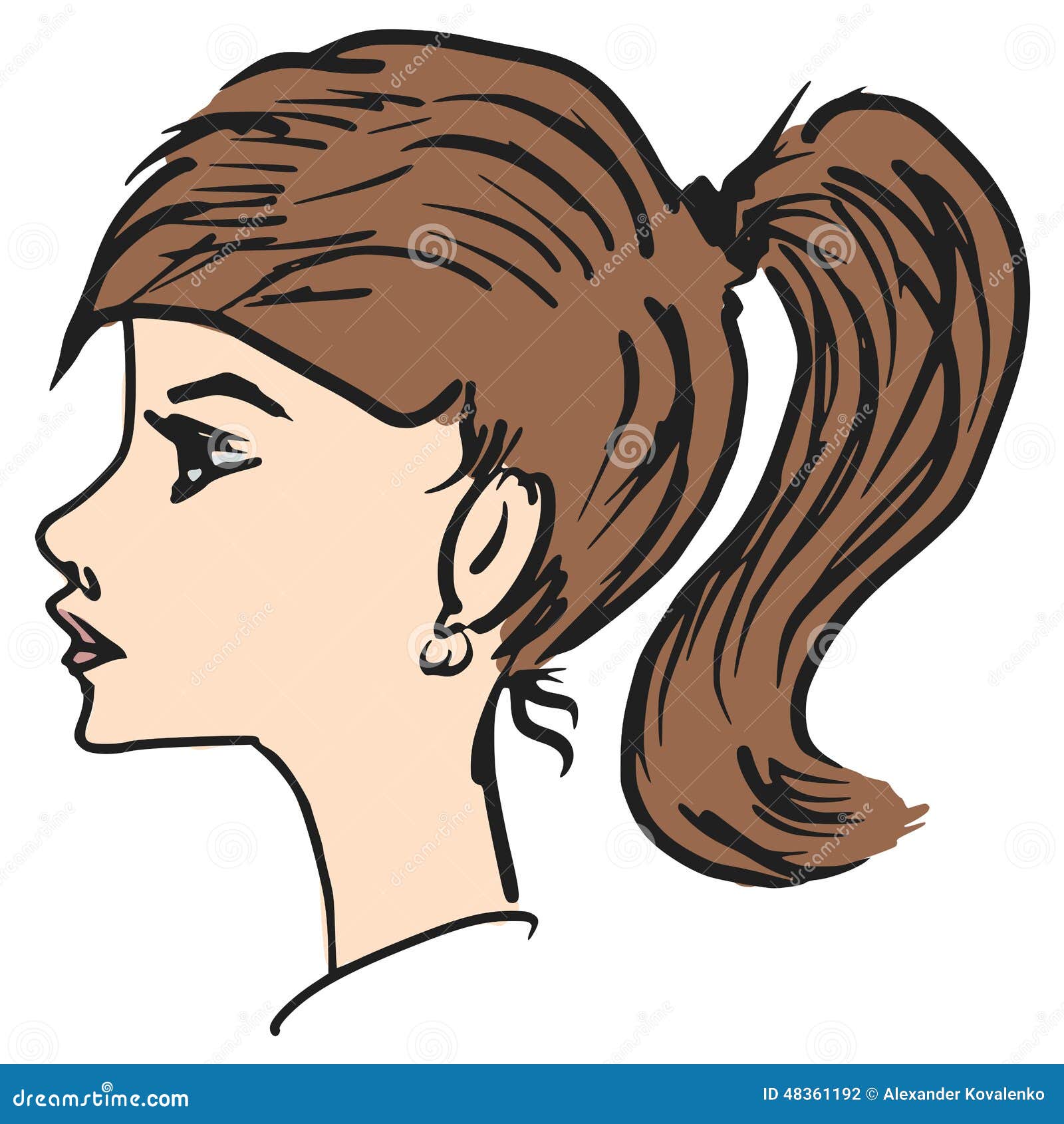 Girl, side view stock vector. Illustration of hand, studio - 48361192