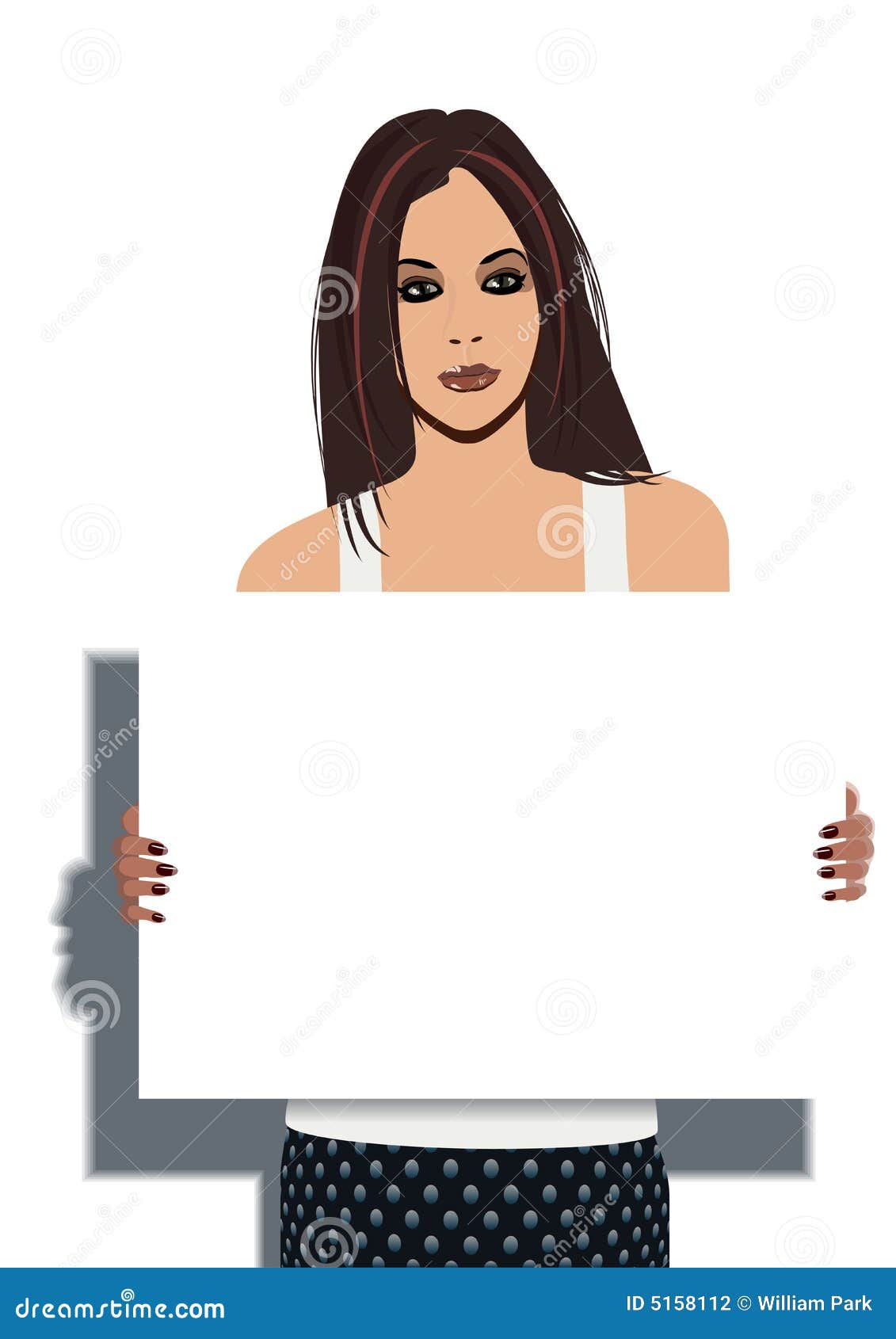Girl with Sign stock vector. Illustration of sign, blank - 5158112