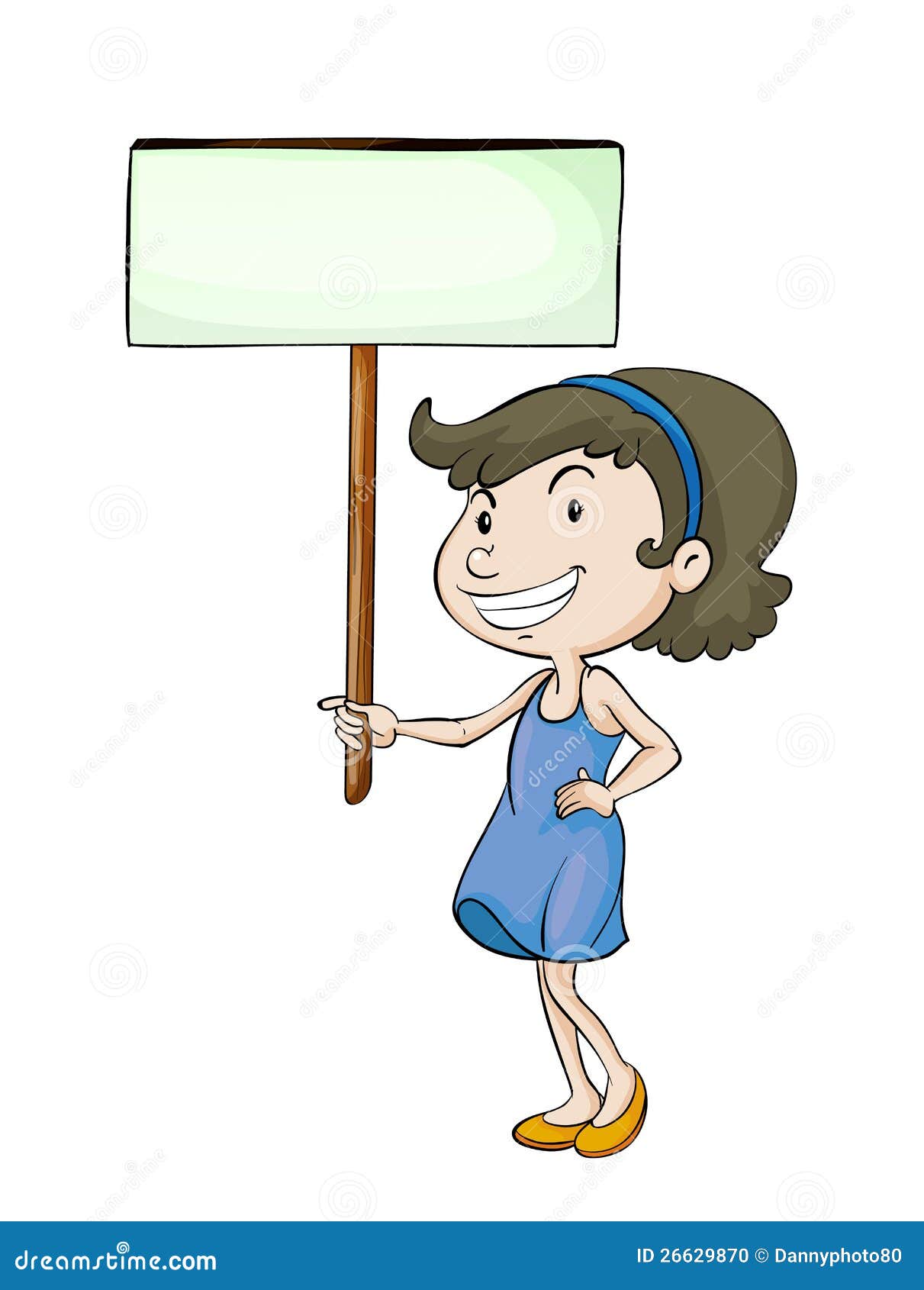 A girl with sign board stock vector. Illustration of background - 26629870