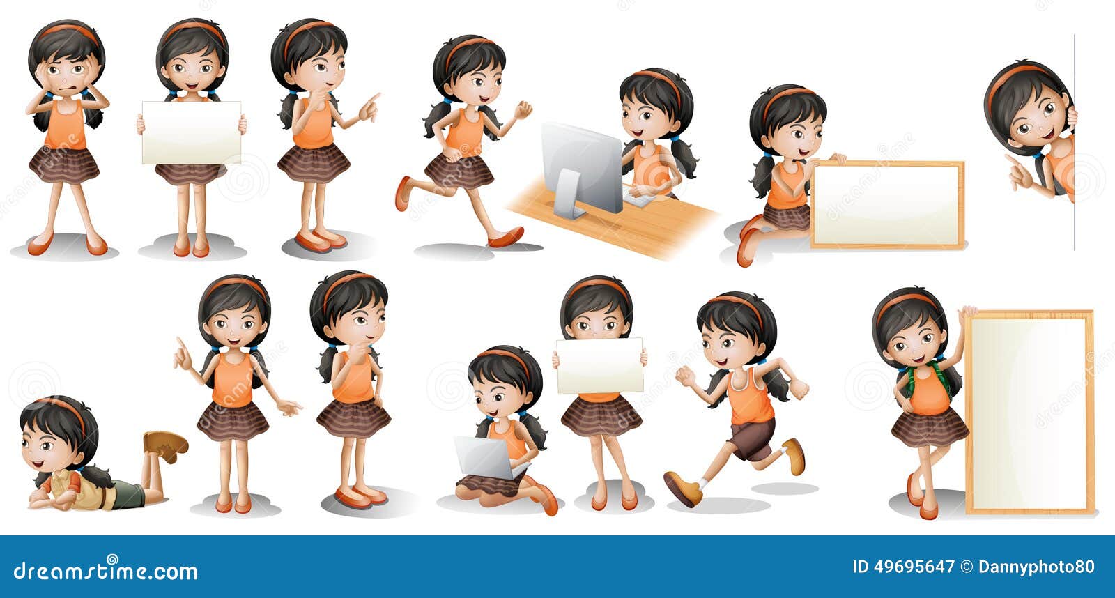 Girl and sign stock vector. Illustration of paper, group - 49695647