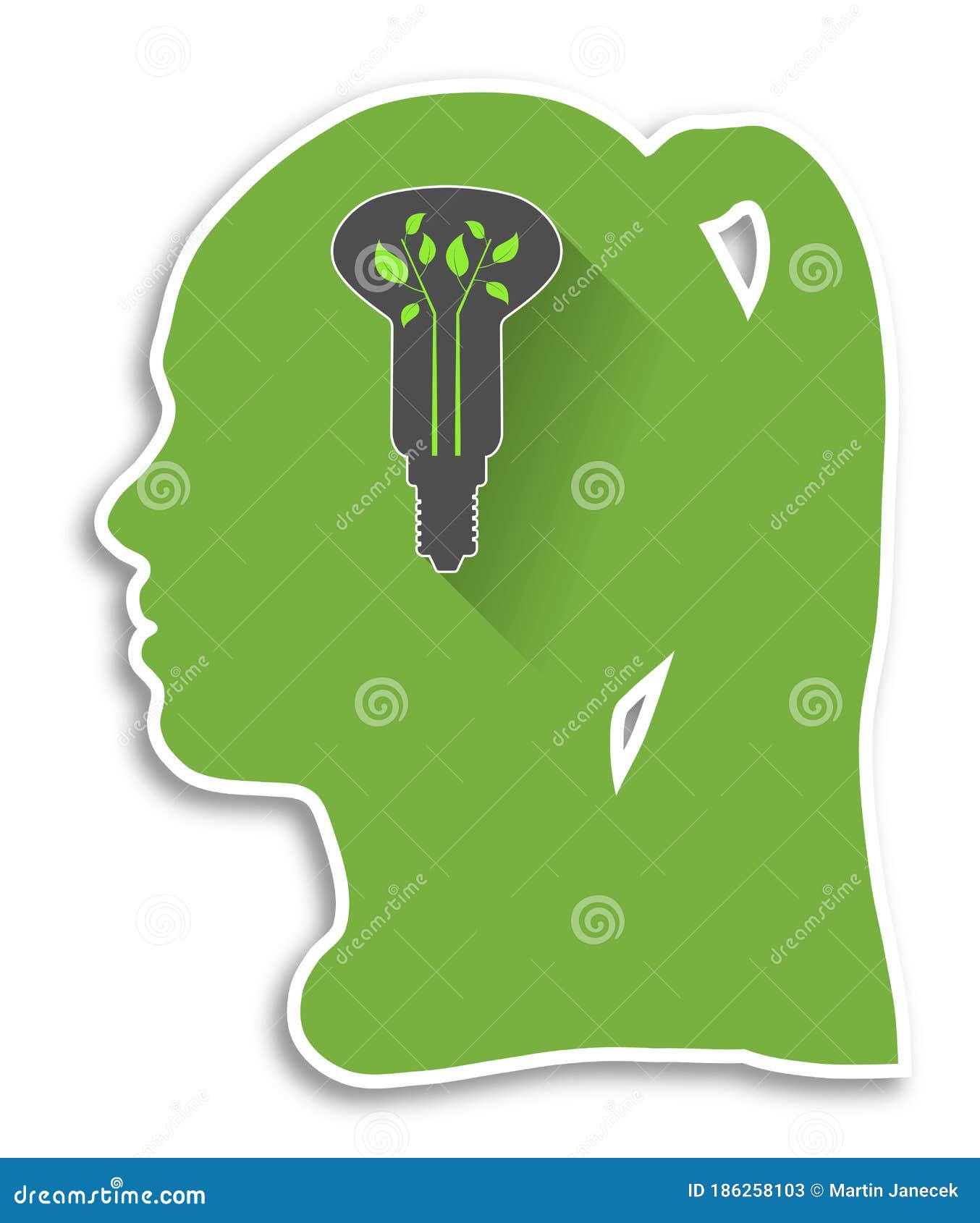 Girl Silhouette, the Concept of Ecological Thinking Stock Illustration ...