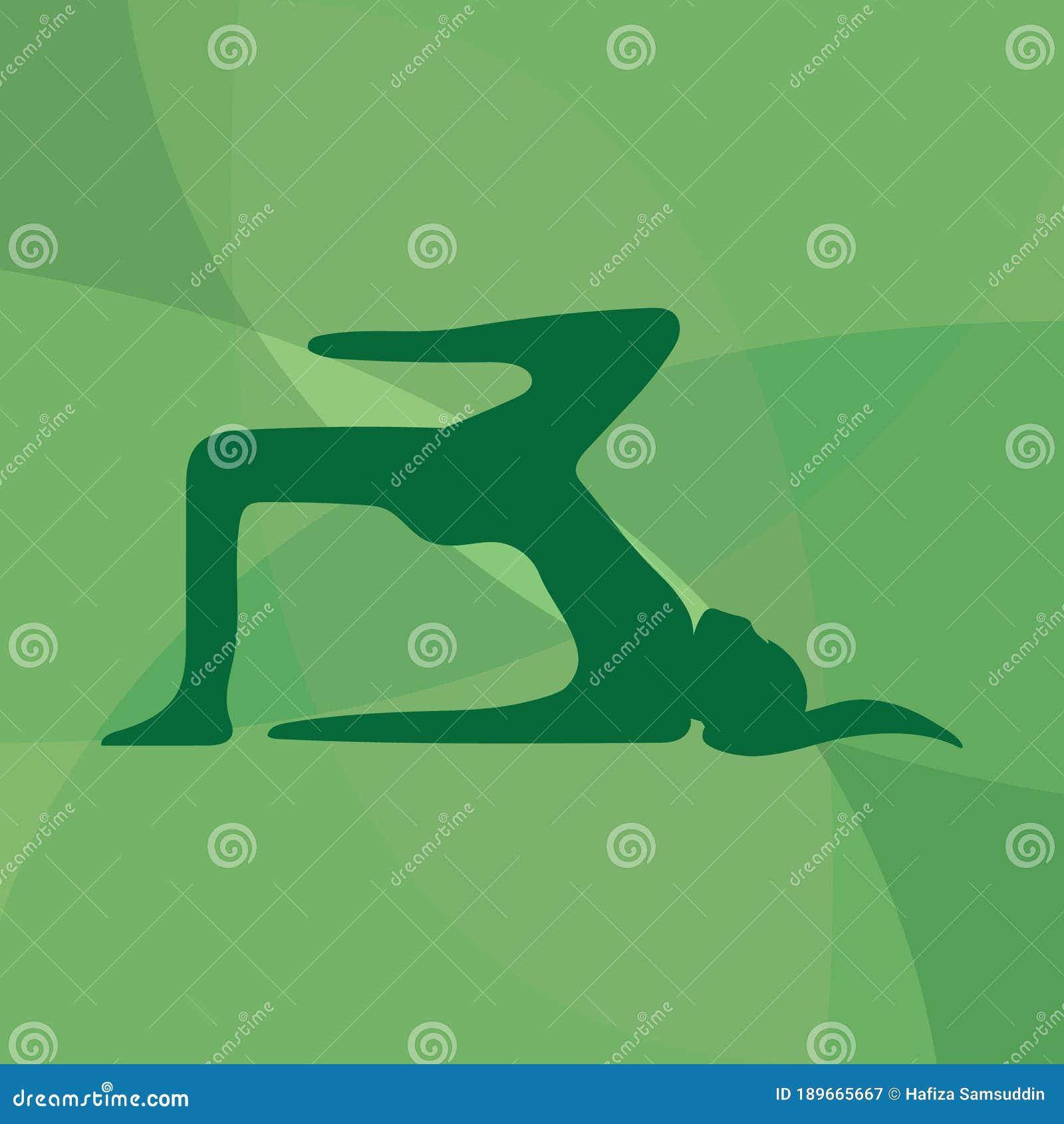 Girl Silhouette Practising Yoga in Table Pose Variation. Vector ...