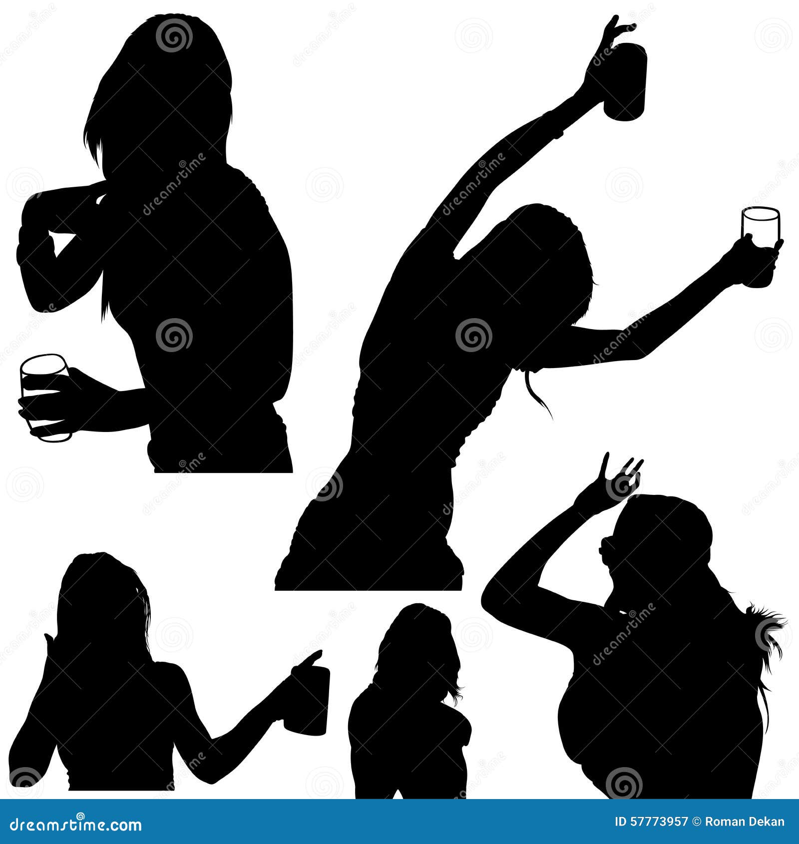 Girl Silhouette Set stock vector. Illustration of entertainment - 57773957 Girl Silhouette Set stock vector. Illustration of entertainment - 57773957