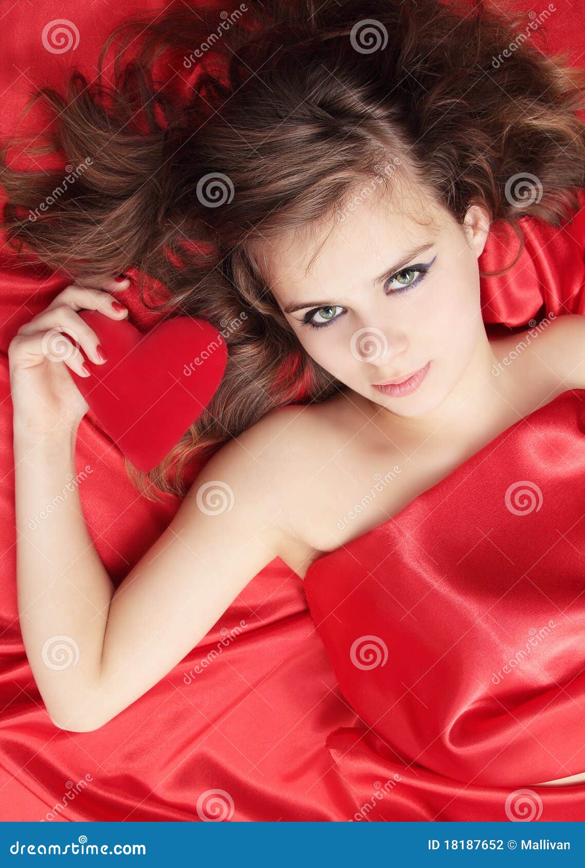 Girl on silk stock photo. Image of luxury, mature, crease - 18187652