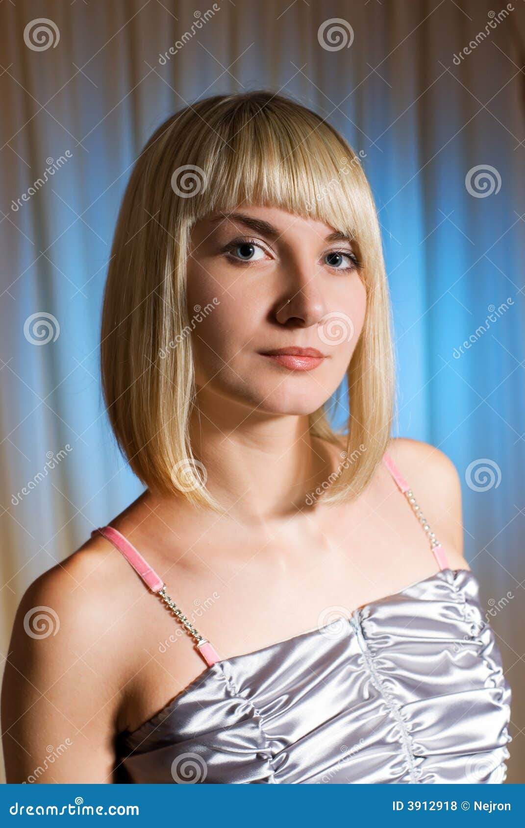 Girl in silver dress stock photo. Image of female, eyes - 3912918