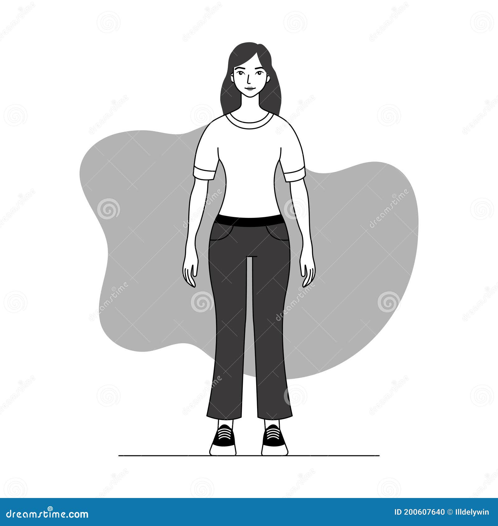 Girl Simple Flat Vector Illustration. Woman Figure Stock Vector ...