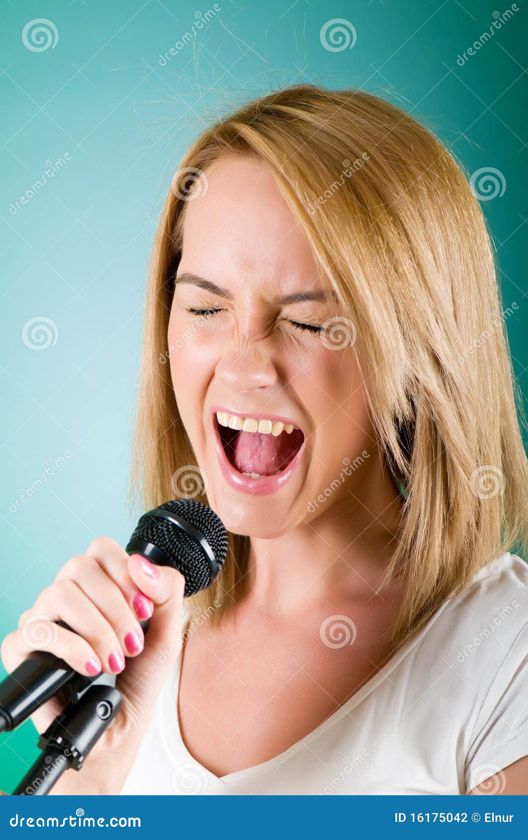 Girl singing stock photo. Image of music, attractive - 16175042