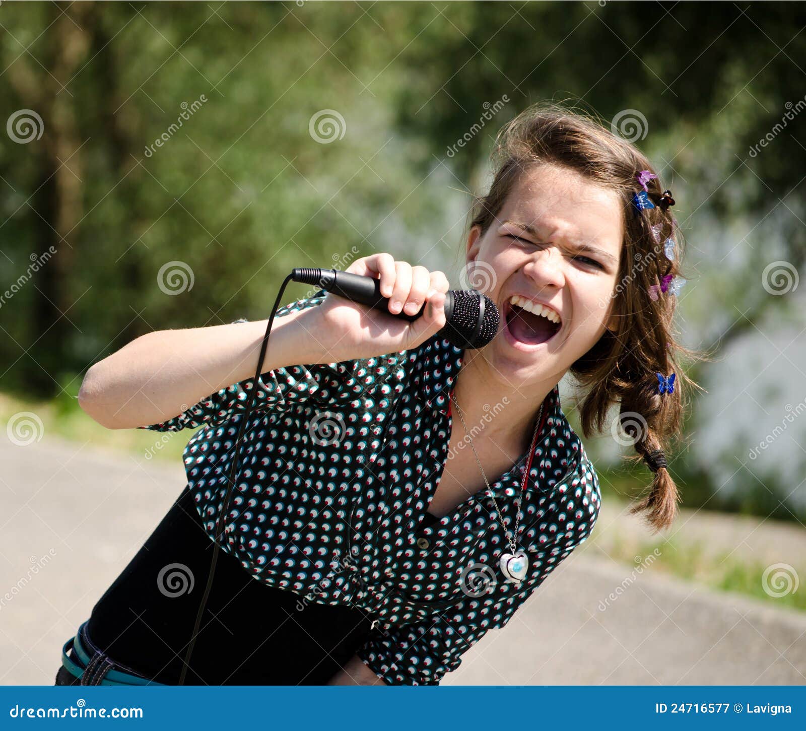 Girl singing stock image. Image of girl, enjoyment, female - 24716577