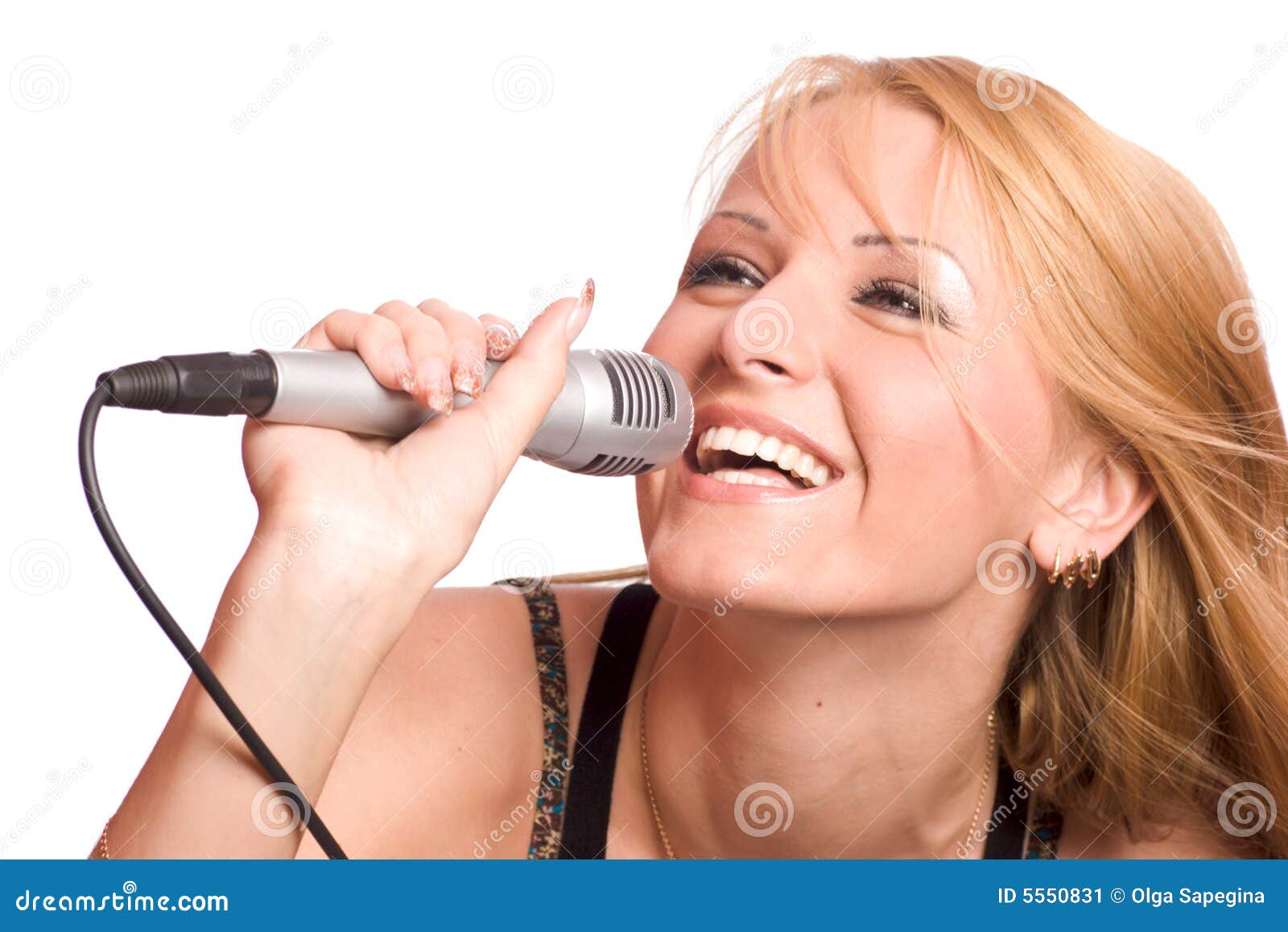 Girl singing stock image. Image of fashion, microphone - 5550831