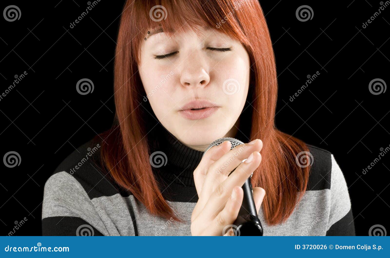 Girl Singing Karaoke Picture. Image: 3720026