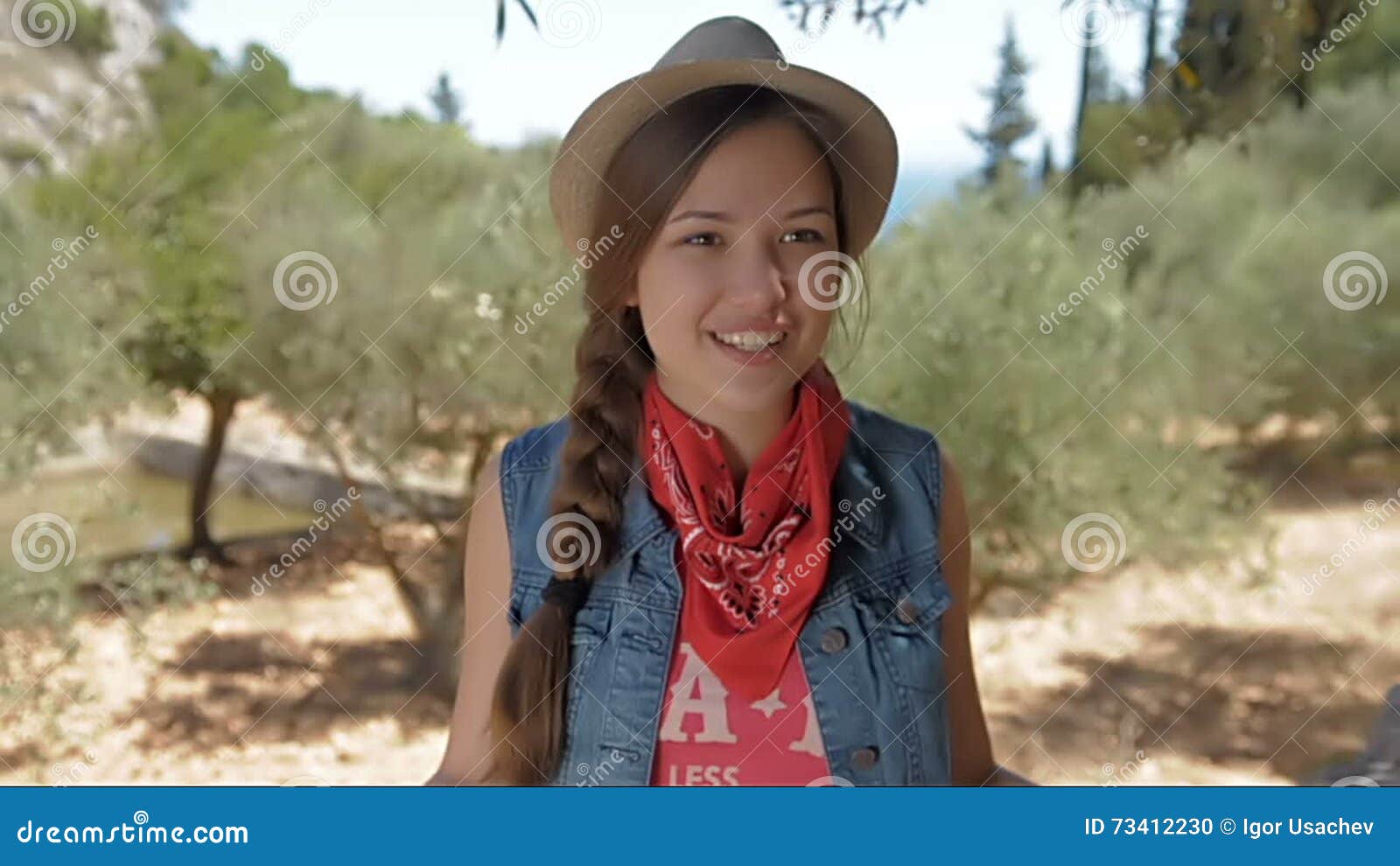Girl singing in the park stock footage. Video of beauty - 73412230