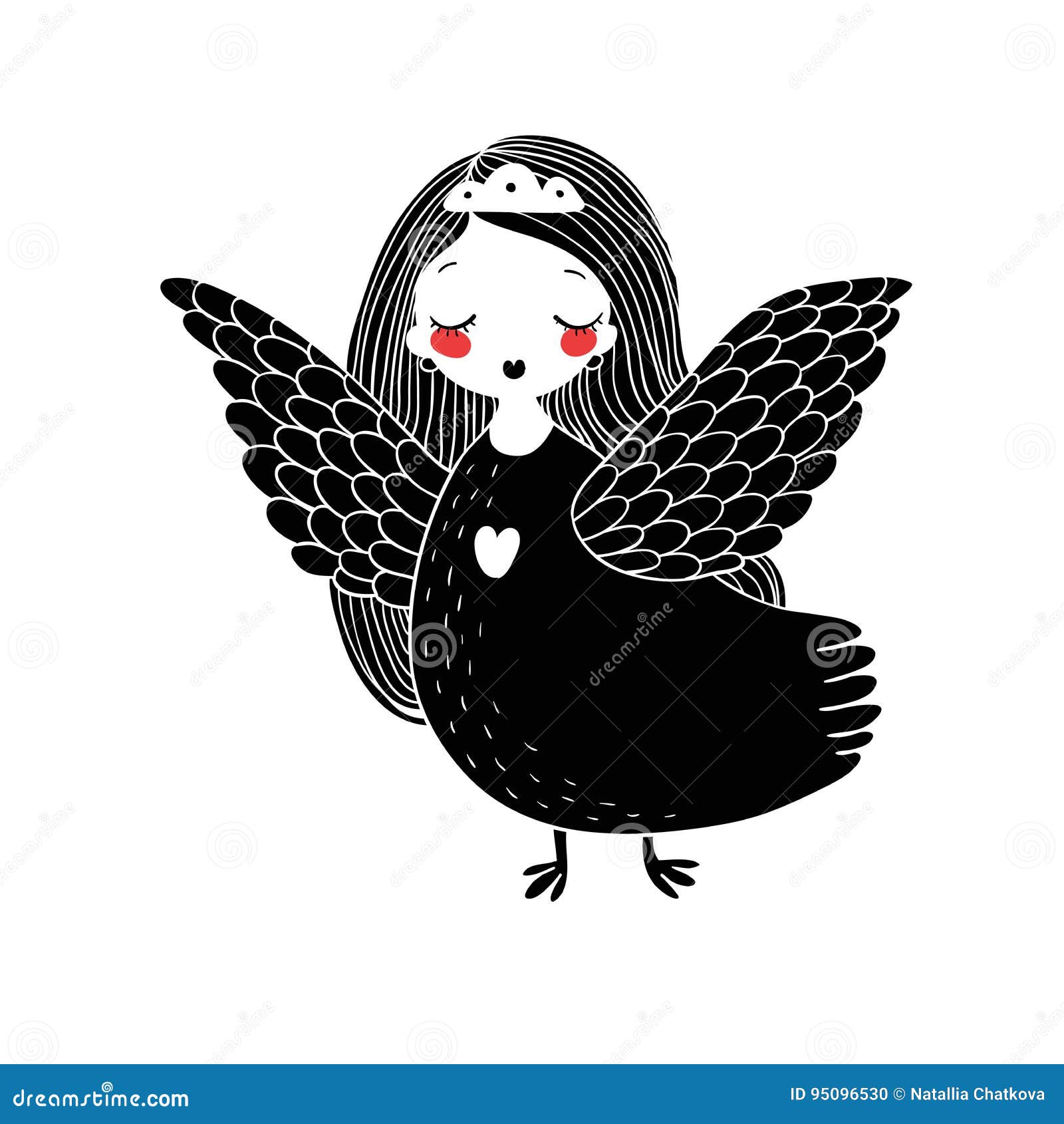 Girl Sirin. Mythological Bird. Russian Folklore. Vector | CartoonDealer ...